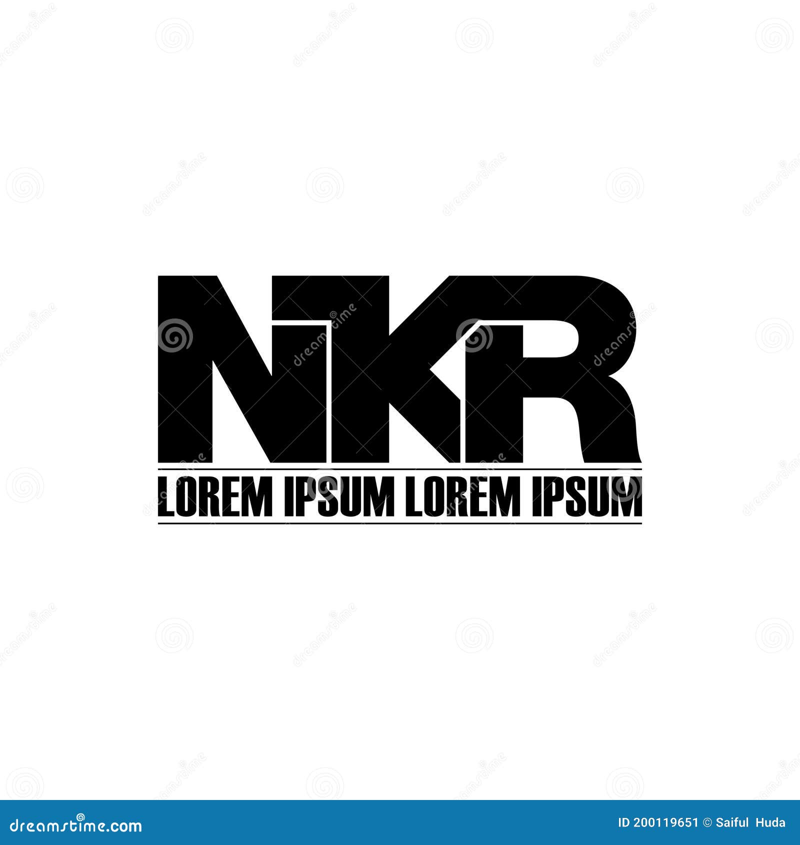 Letter NKR Simple Monogram Logo Icon Design. Stock Vector ...