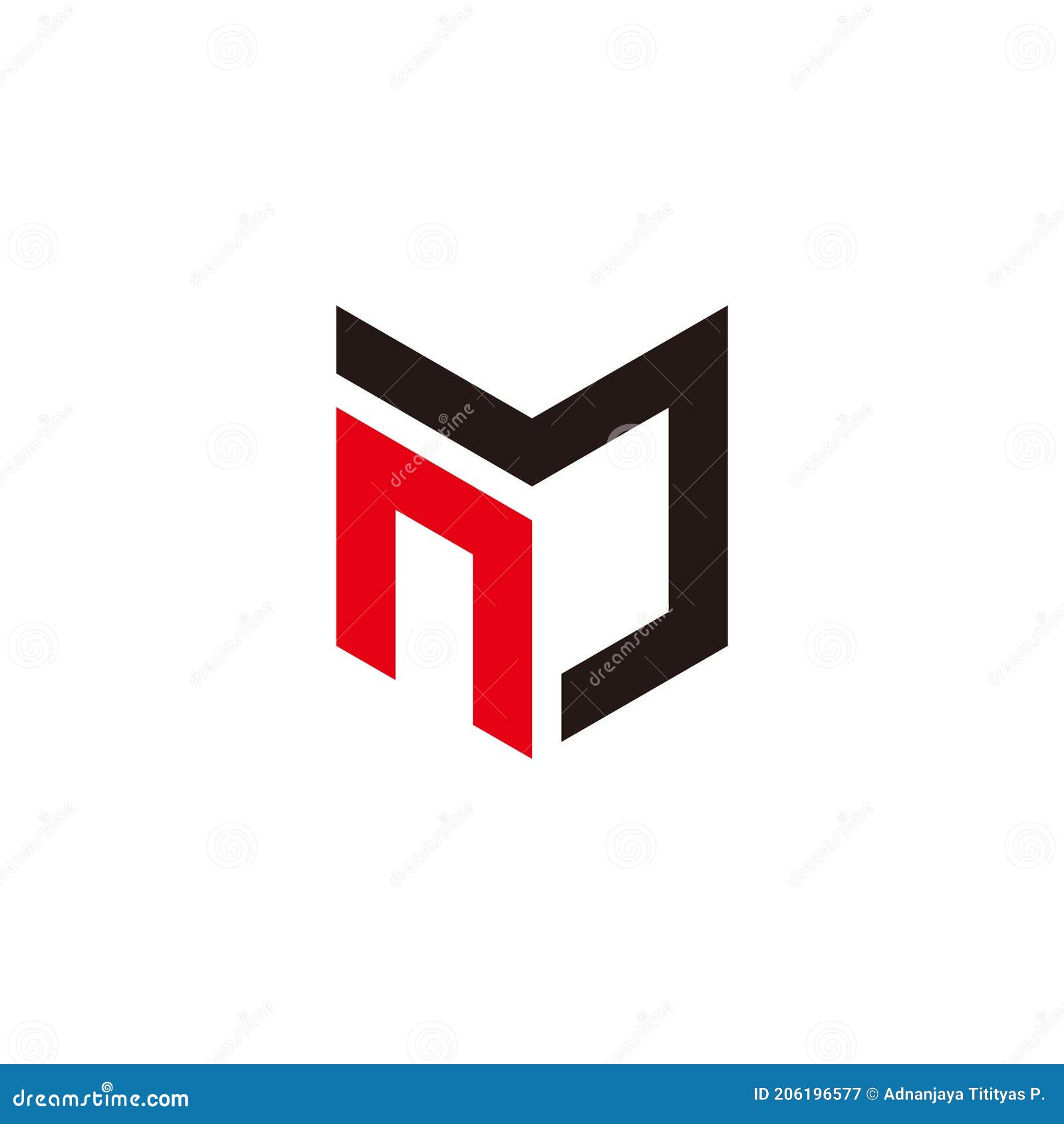 Letter Nm Simple Abstract Simple Flat Geometric Logo Vector Stock ...