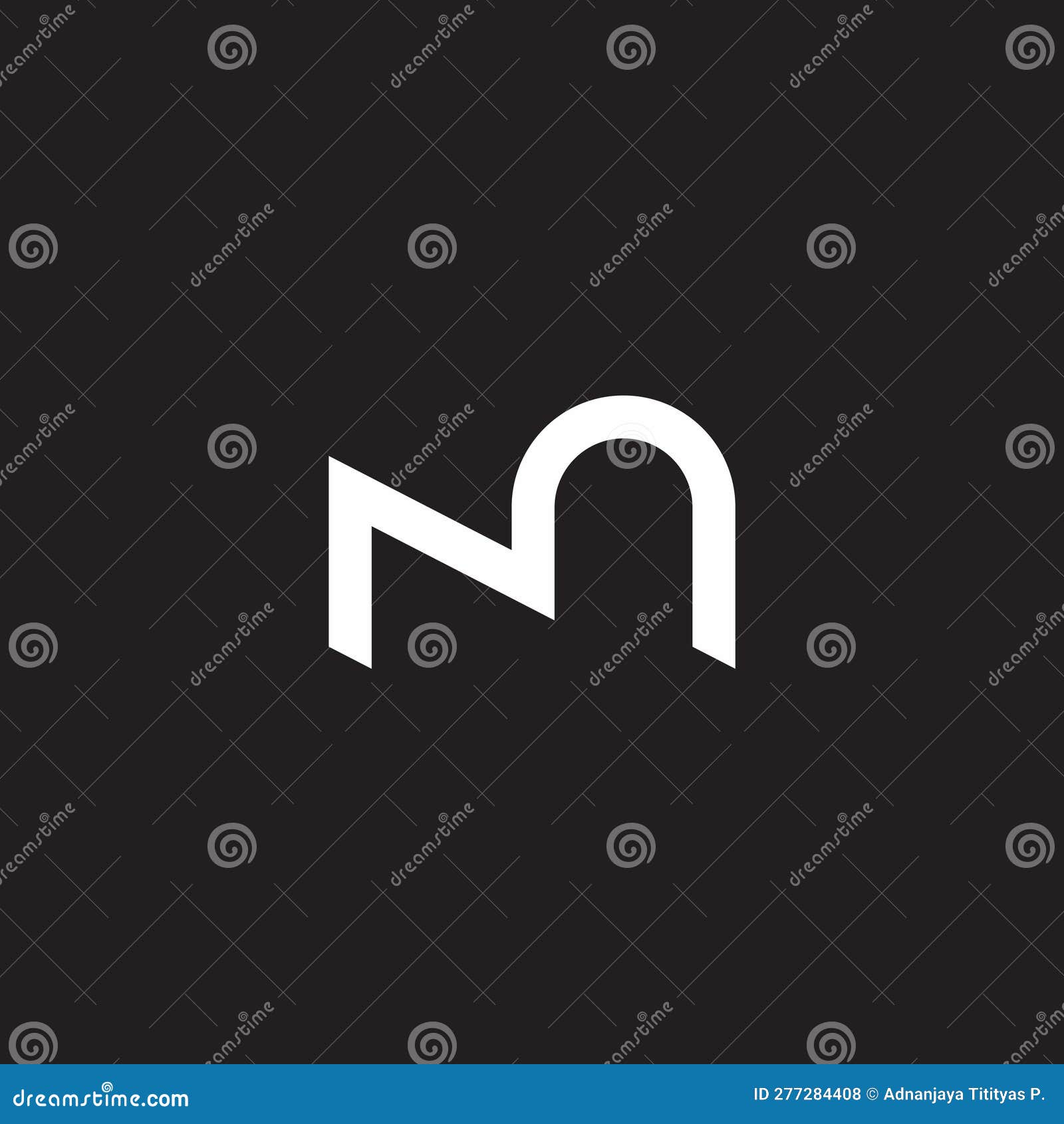 Letter Nm Simple Linear Geometric Logo Vector Stock Vector ...