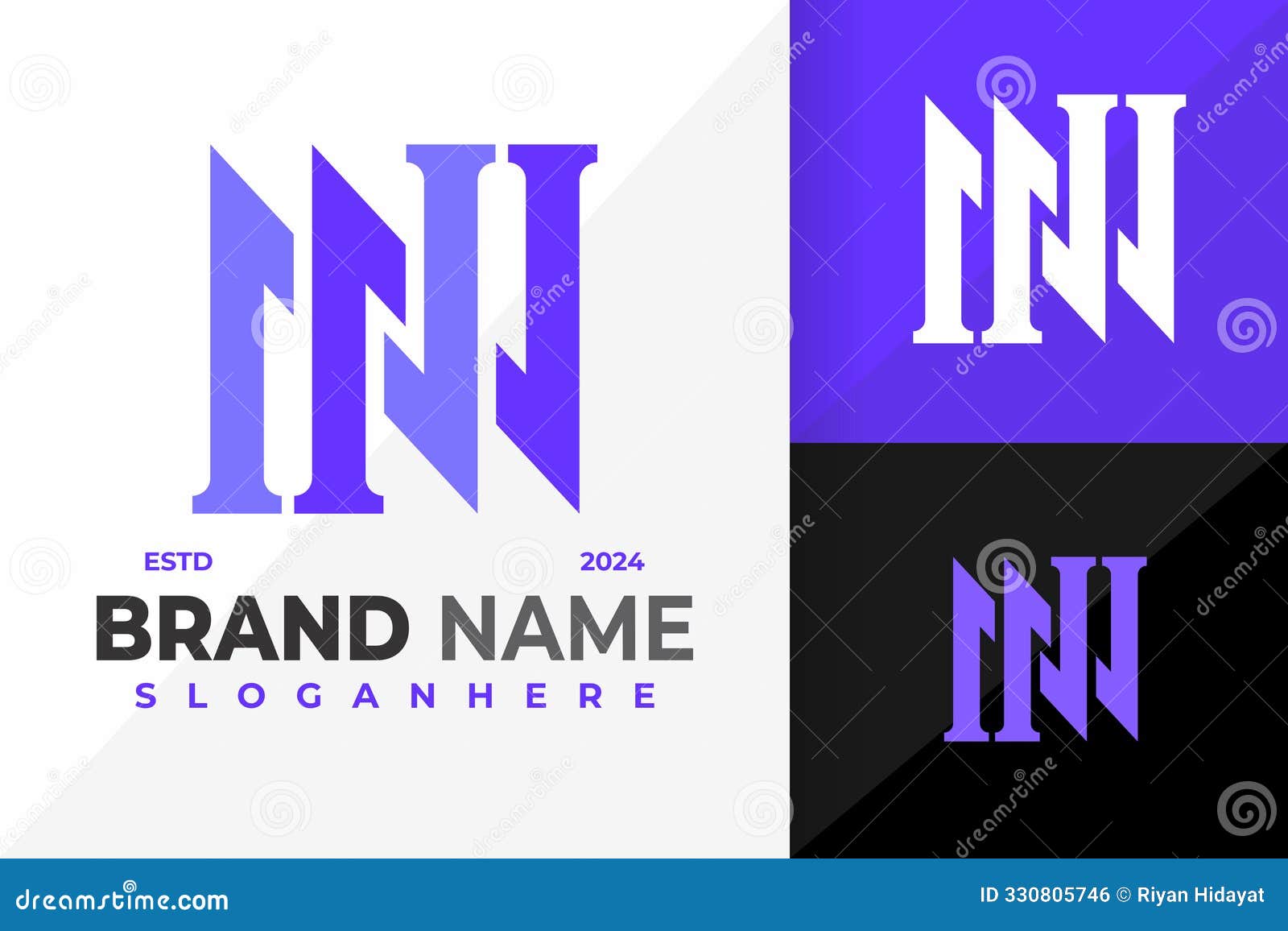 Letter NN Monogram Logo Design Vector Symbol Icon Illustration Stock ...