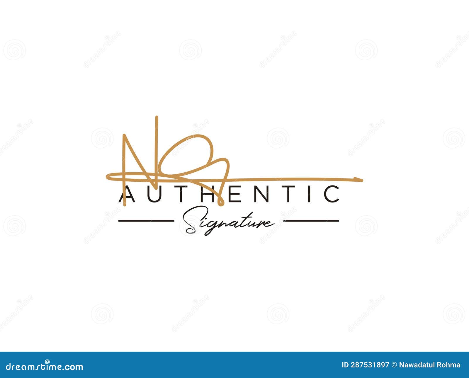 Letter NO Signature Logo Template Vector Stock Vector - Illustration of ...