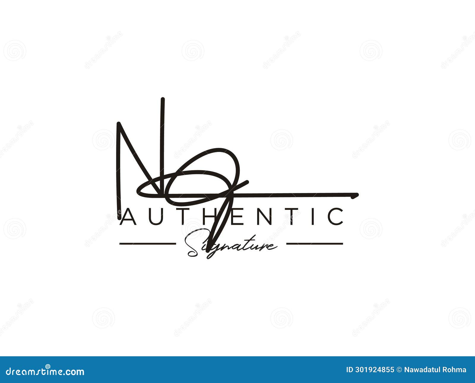 Letter NO Signature Logo Template Vector Stock Vector - Illustration of ...
