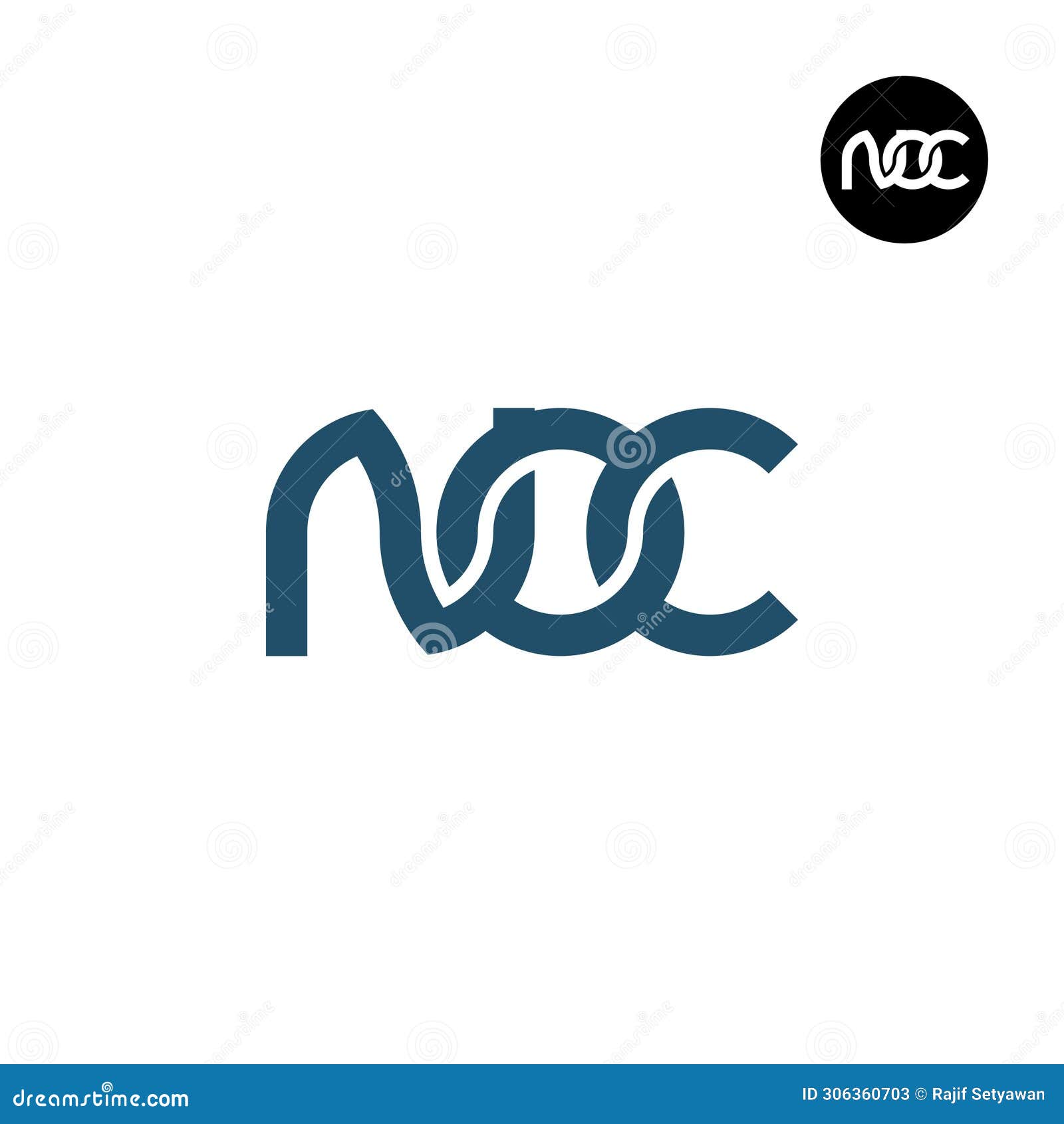 Letter NOC Monogram Logo Design Cartoon Vector | CartoonDealer.com ...