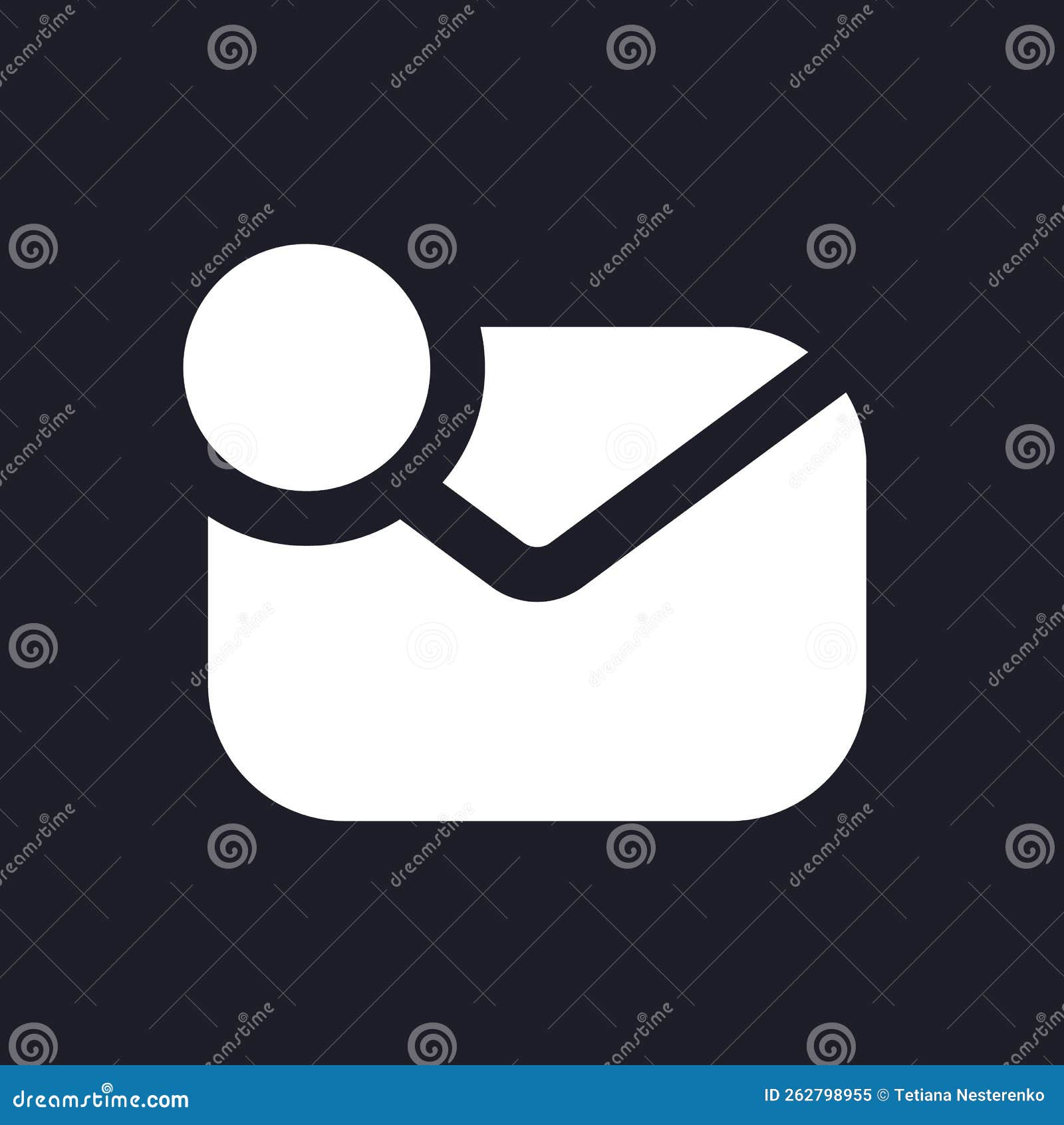 Letter Notification Dark Mode Glyph Ui Icon Stock Vector - Illustration ...