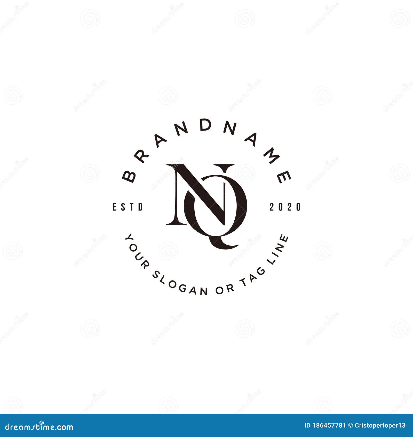 Letter NQ Logo Design Vector Stock Vector - Illustration of connected ...