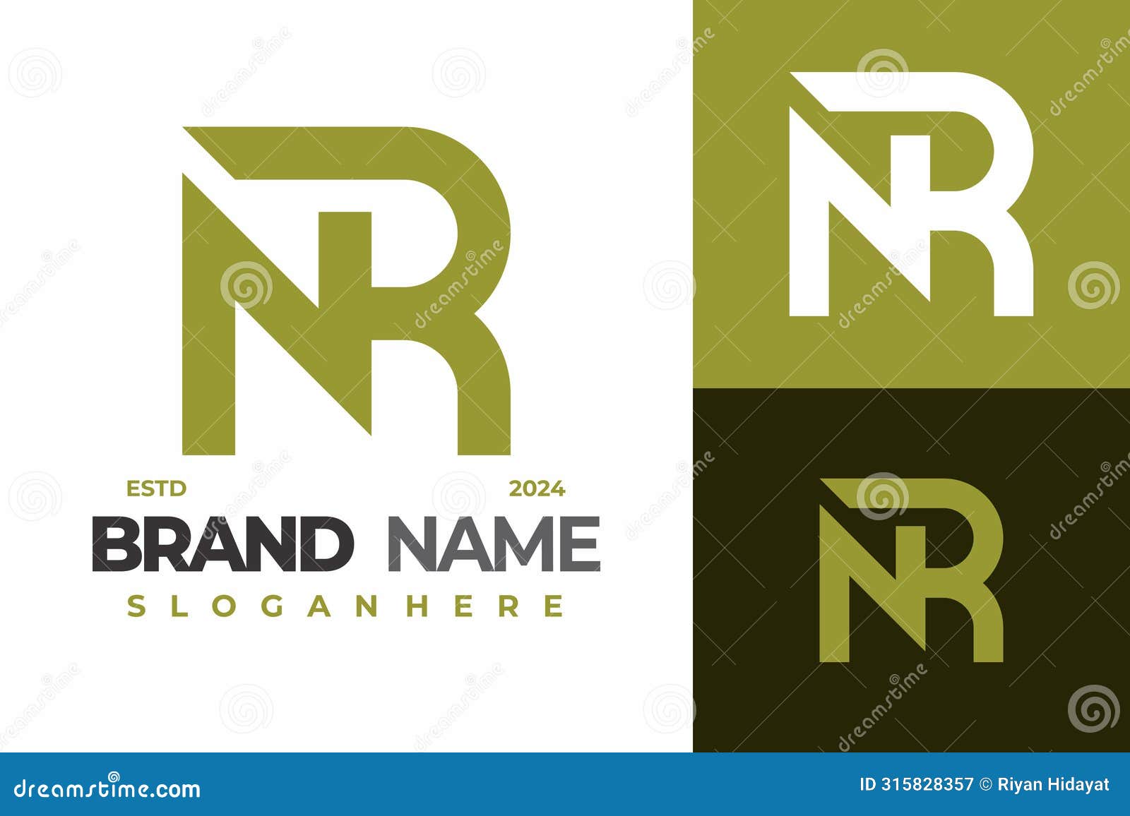 Letter NR Monogram Logo Design Vector Symbol Icon Illustration Stock ...
