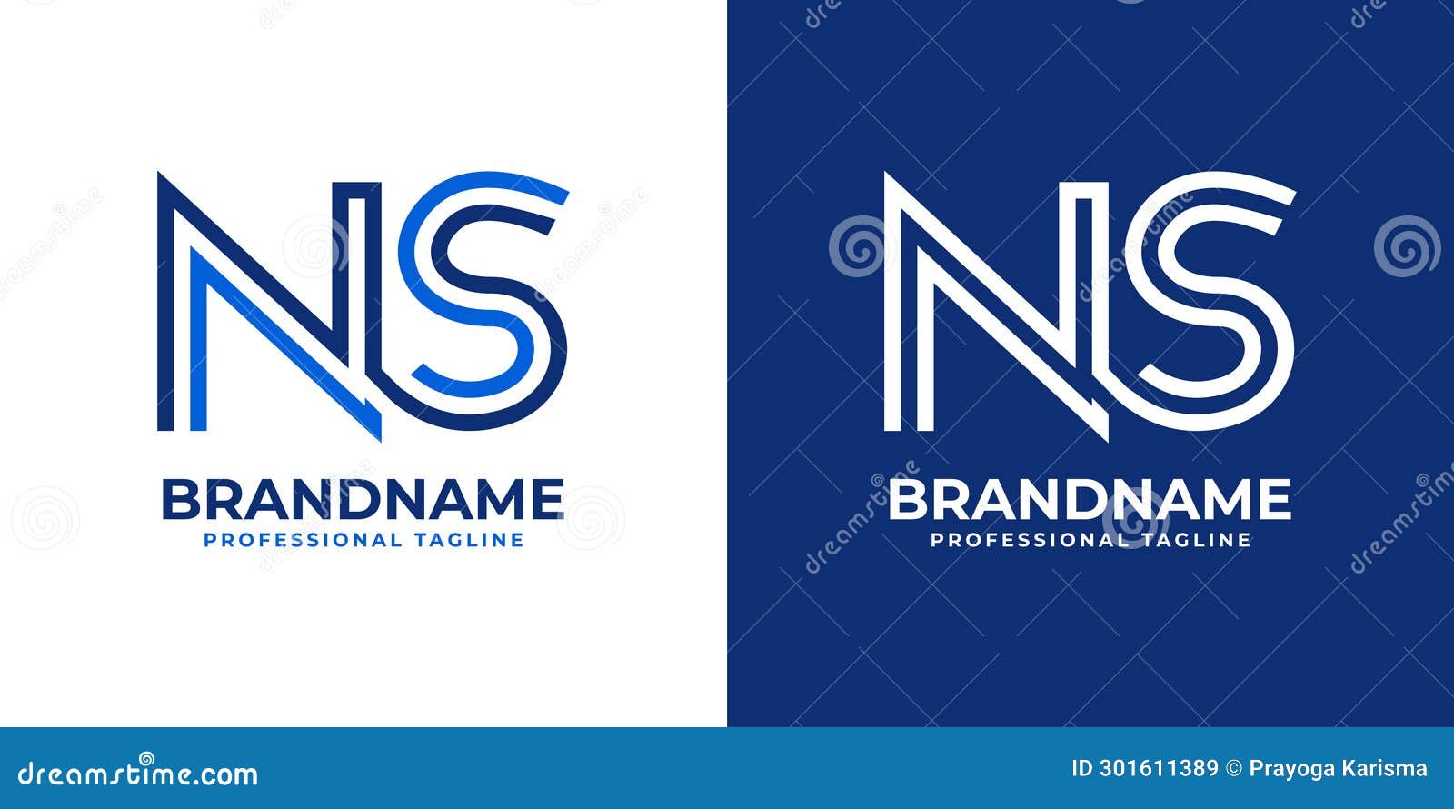Letter NS Line Monogram Logo, Suitable for Business with NS or SN ...