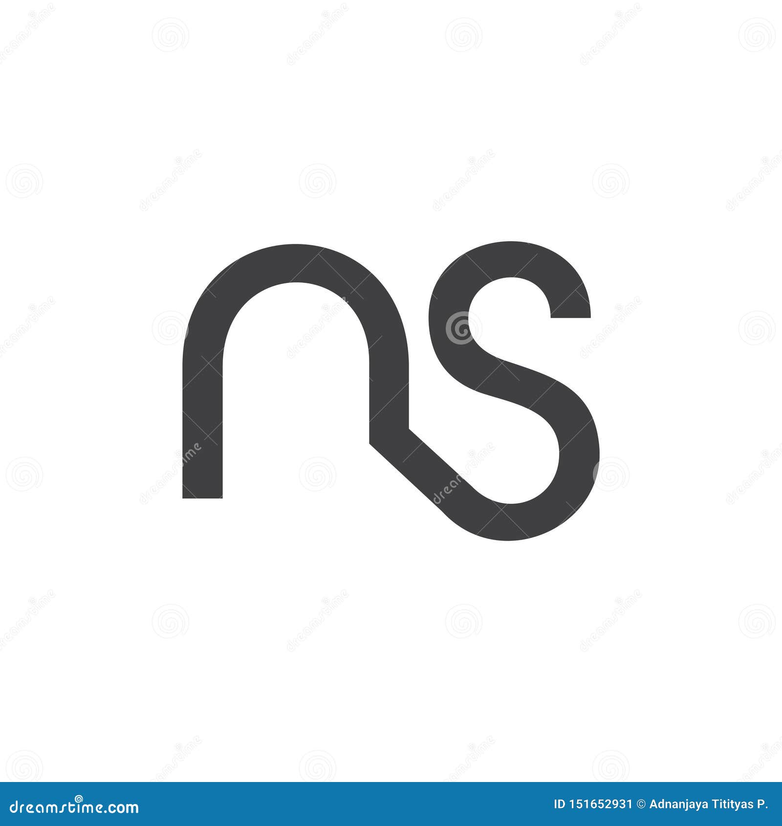 Letter Ns Simple Linked Line Logo Vector Stock Vector - Illustration of ...