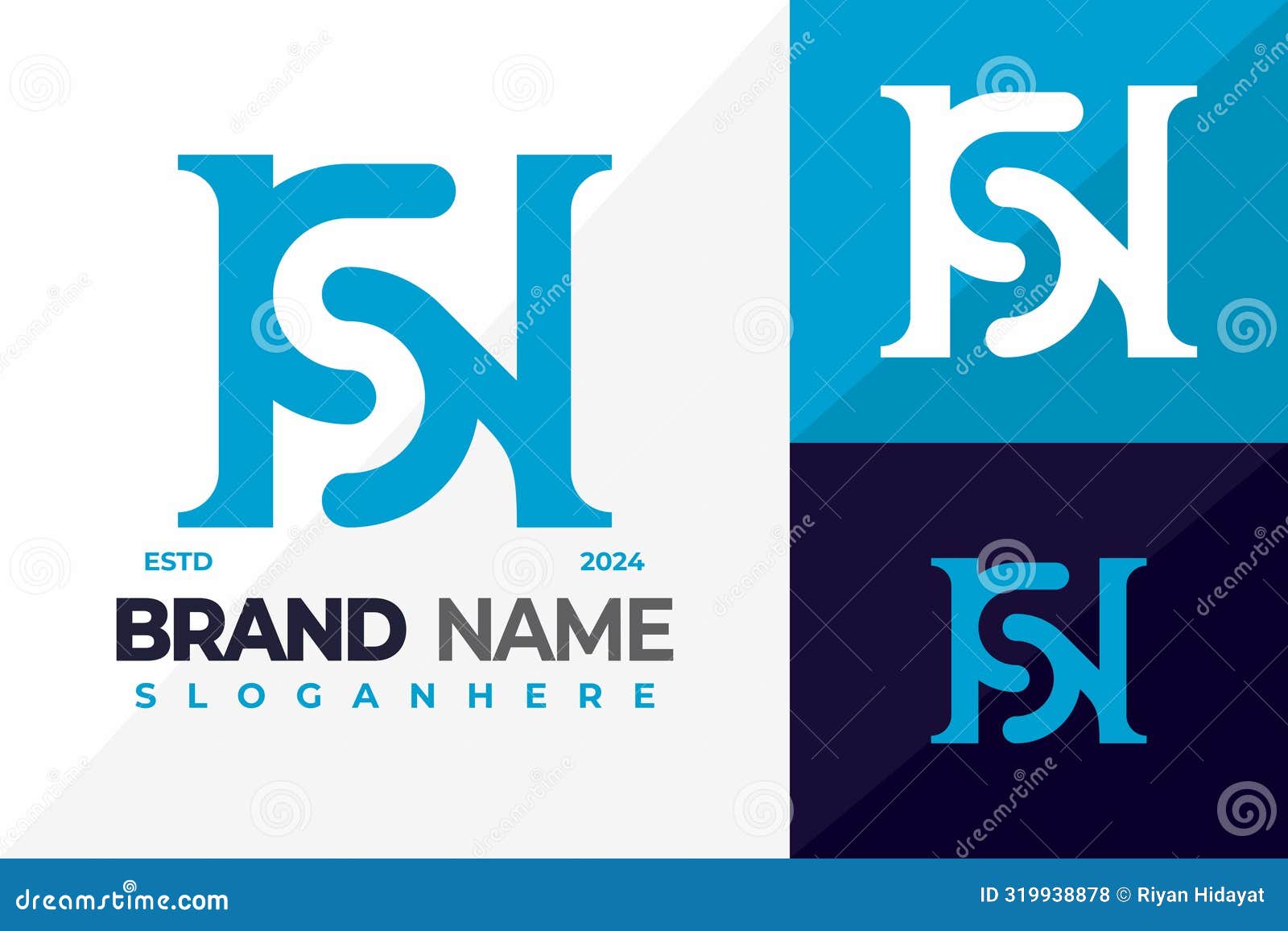 Letter Ns or Sn Monogram Logo Design Vector Symbol Icon Illustration ...