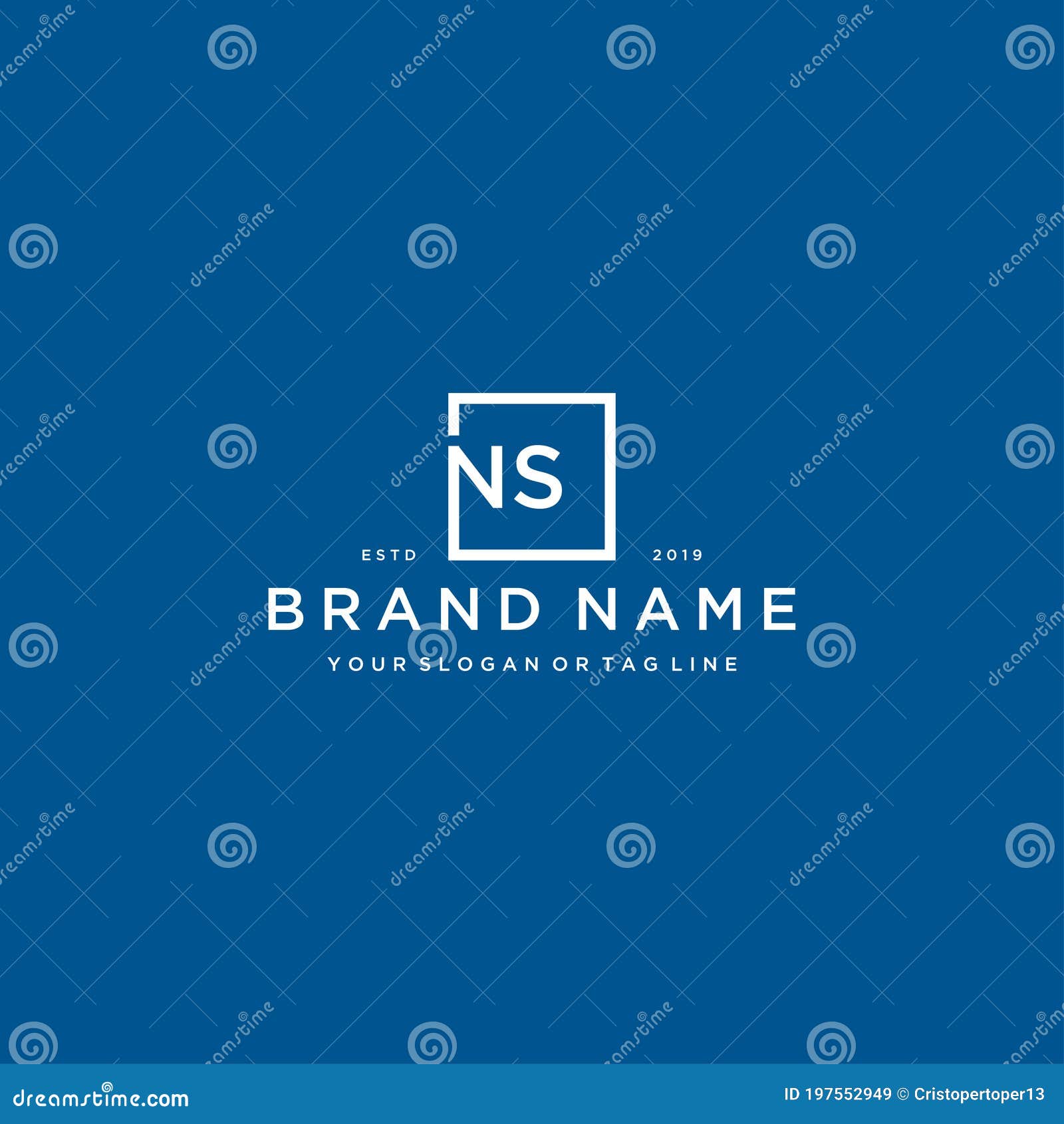 Letter NS with a Square Design Vector Stock Vector - Illustration of ...