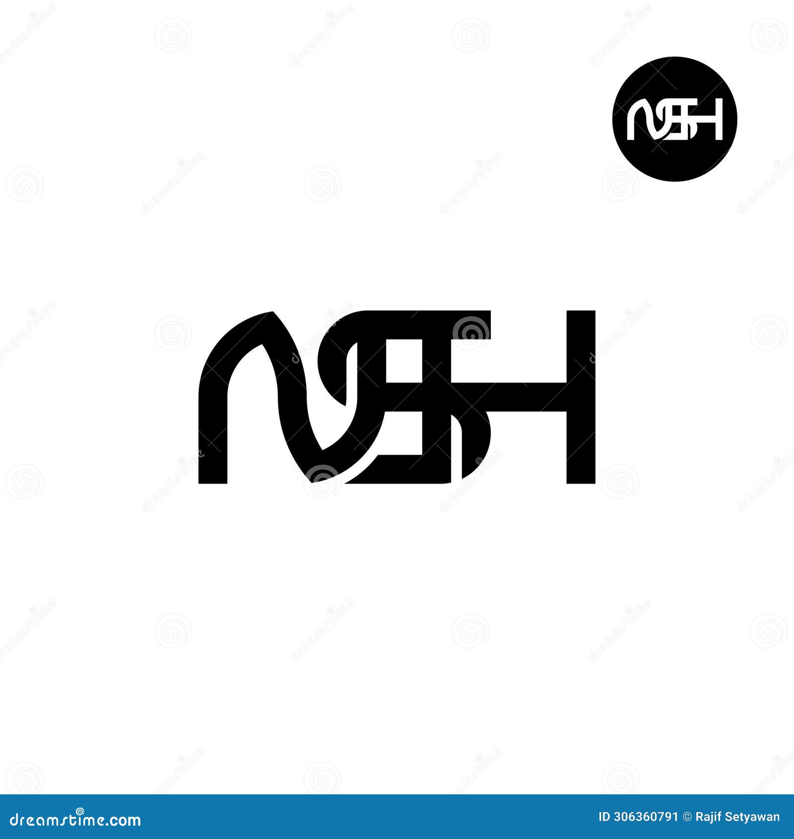 Letter NSH Monogram Logo Design Stock Vector - Illustration of ...