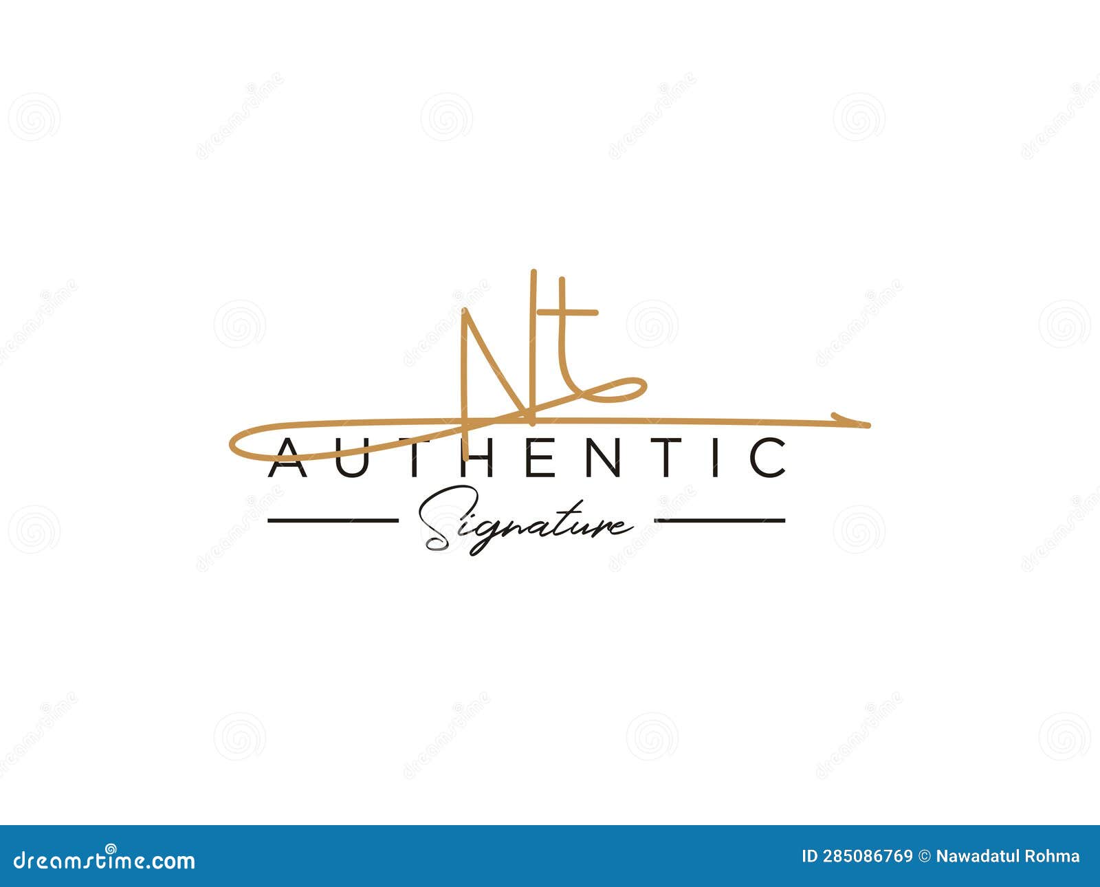 Letter NT Signature Logo Template Vector Stock Vector - Illustration of ...