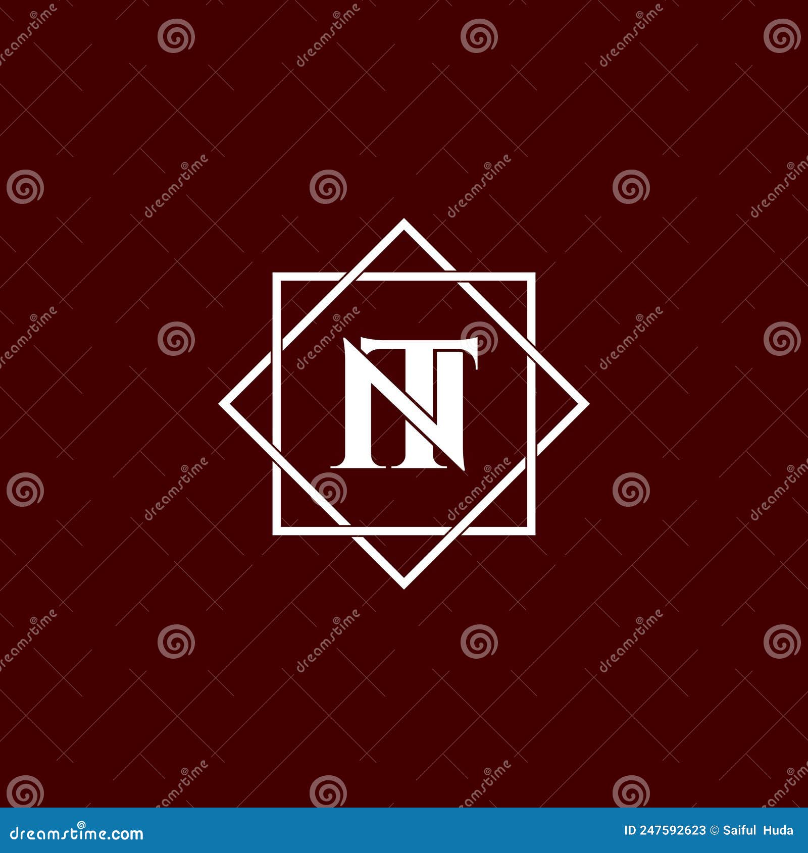Letter NT Simple Monogram Logo Icon Design. Stock Vector - Illustration ...