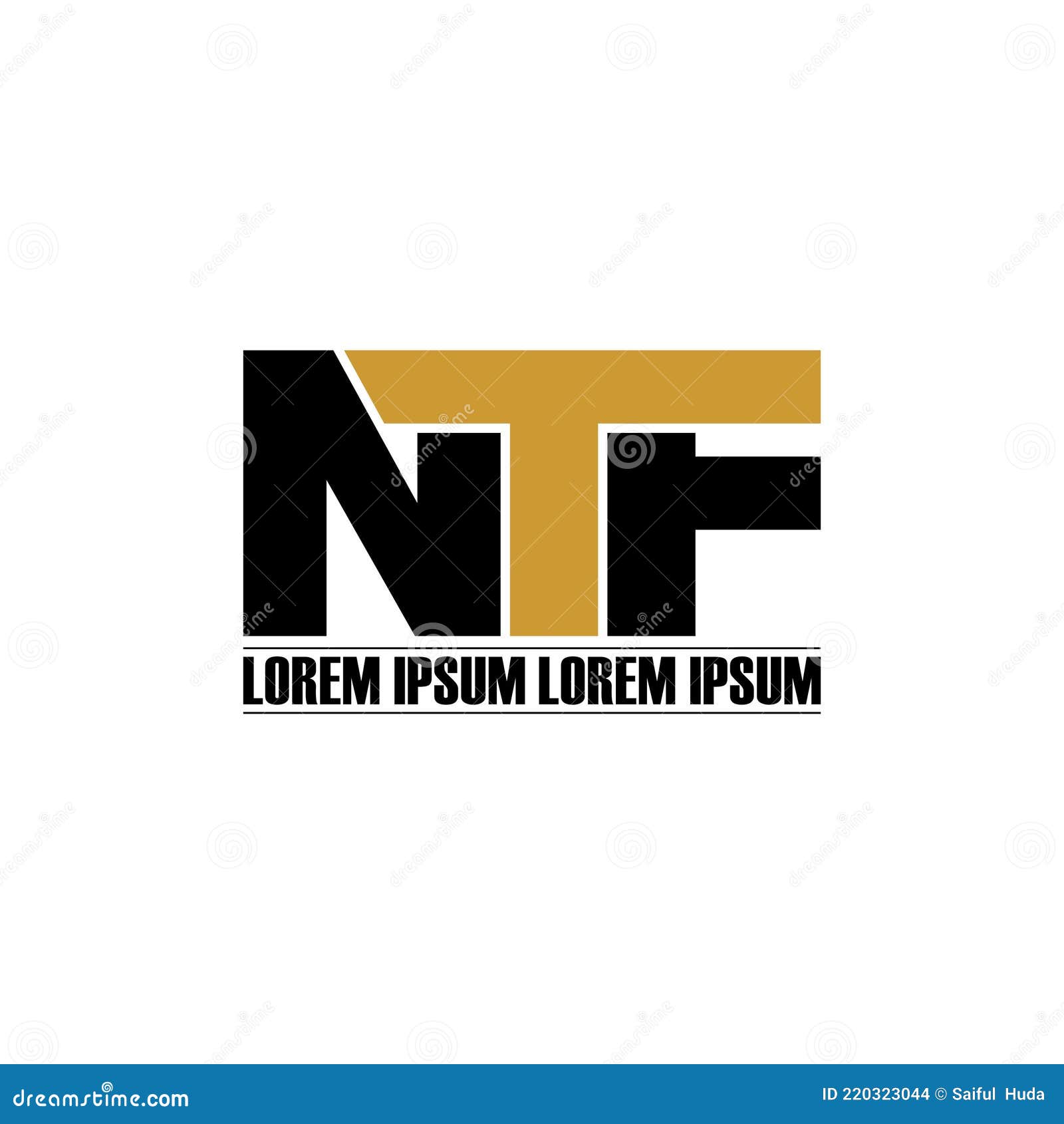 Letter NTF Simple Monogram Logo Icon Design. Stock Vector ...