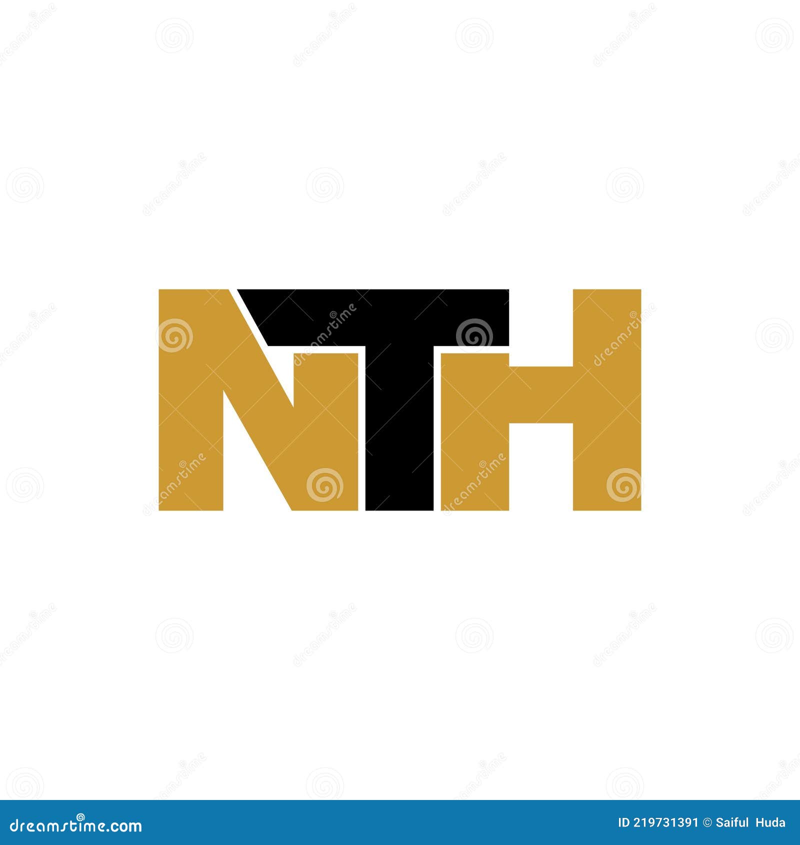 Letter NTH Simple Monogram Logo Icon Design. Stock Vector ...
