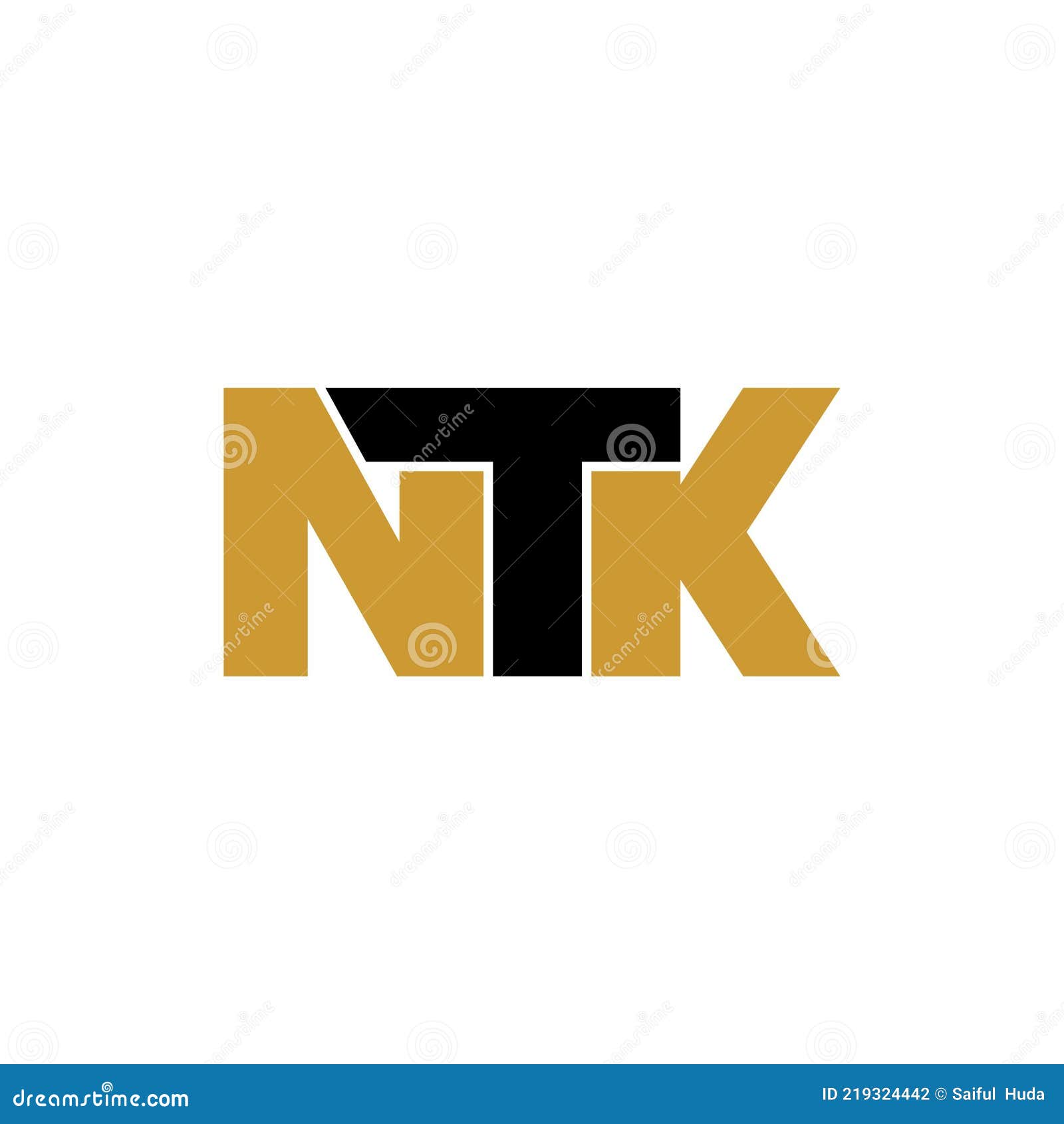 Letter NTK Simple Monogram Logo Icon Design. Stock Illustration ...