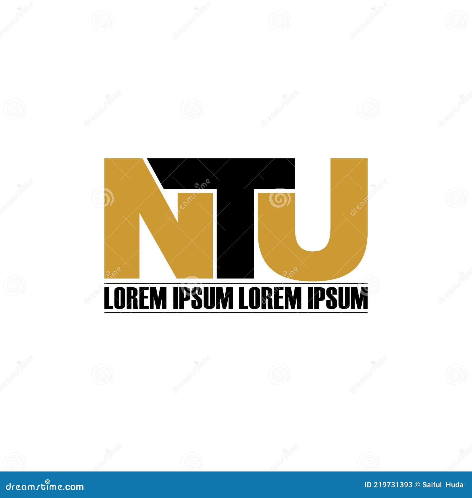 Letter NTU Simple Monogram Logo Icon Design. Stock Vector ...