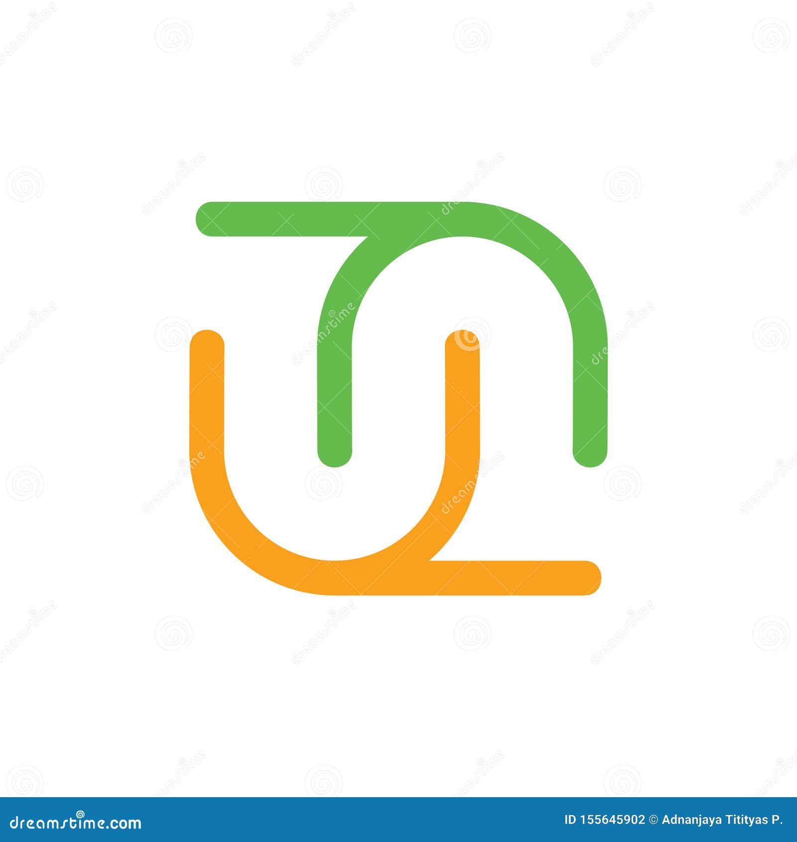 Letter Nu Linked Line Simple Geometric Logo Vector Stock Vector ...