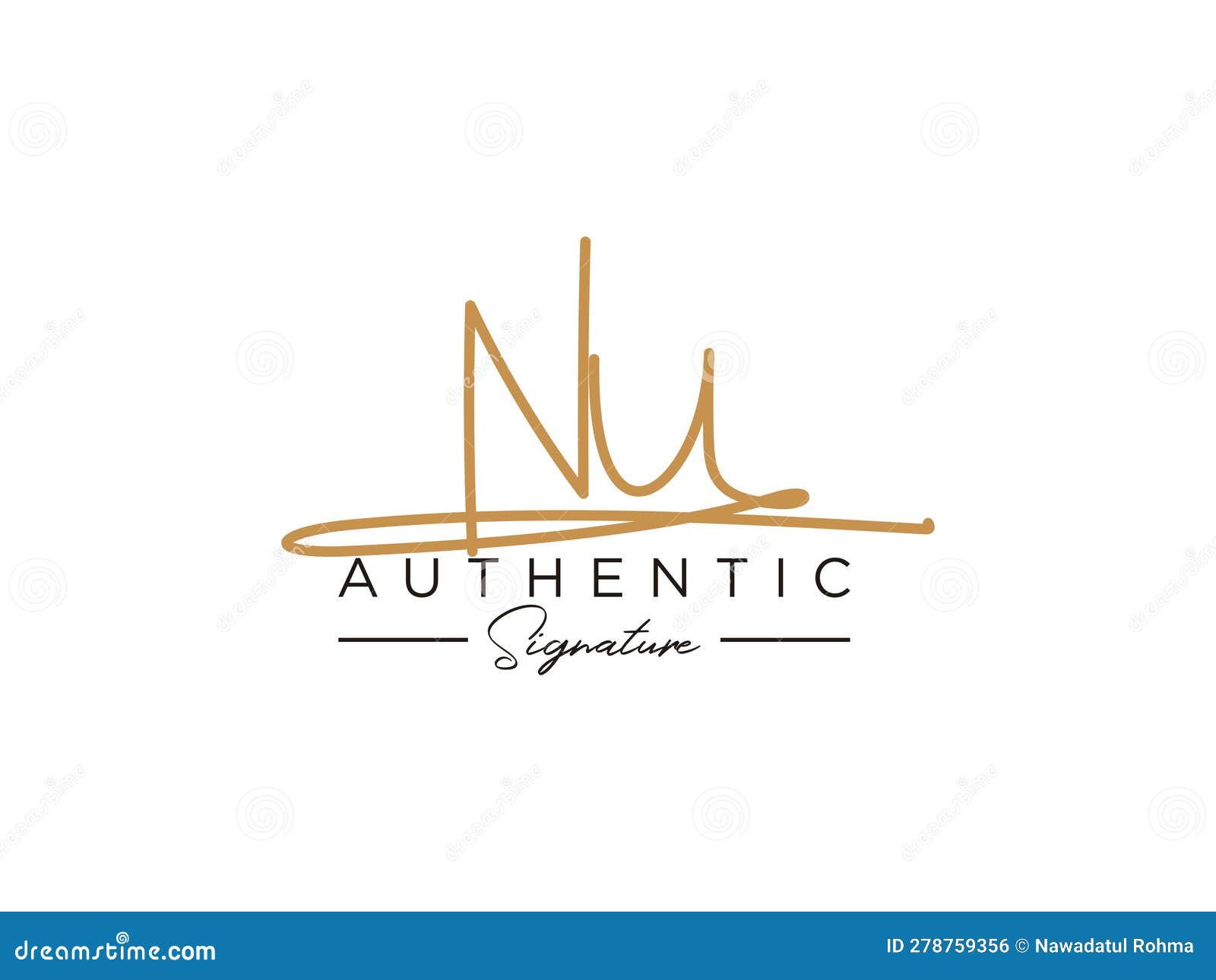 Letter NU Signature Logo Template Vector Stock Vector - Illustration of ...