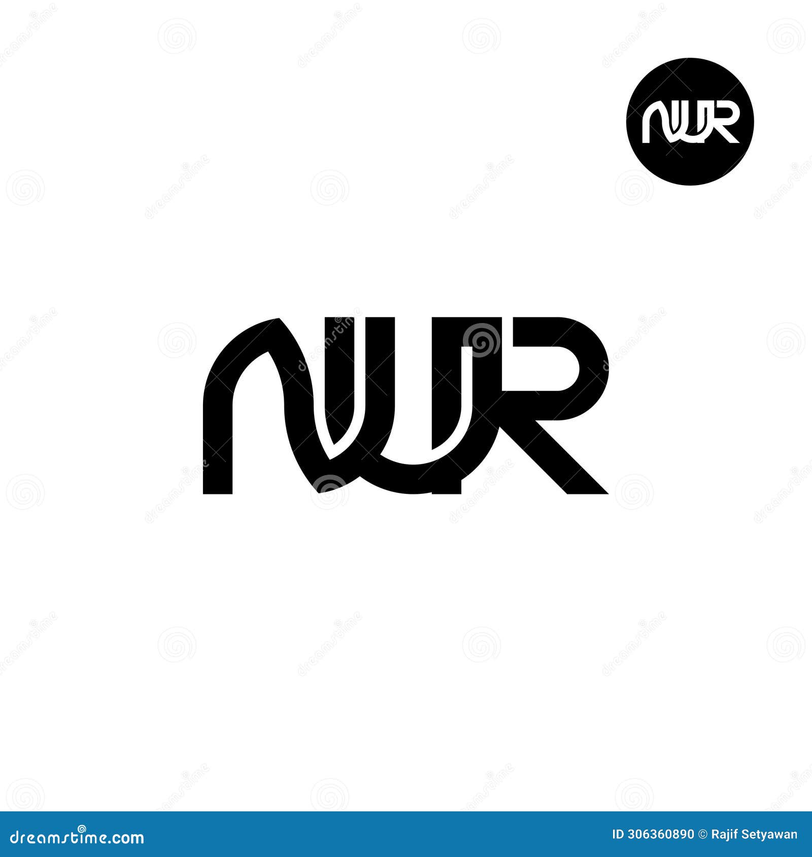 Letter NUR Monogram Logo Design Stock Vector - Illustration of ...