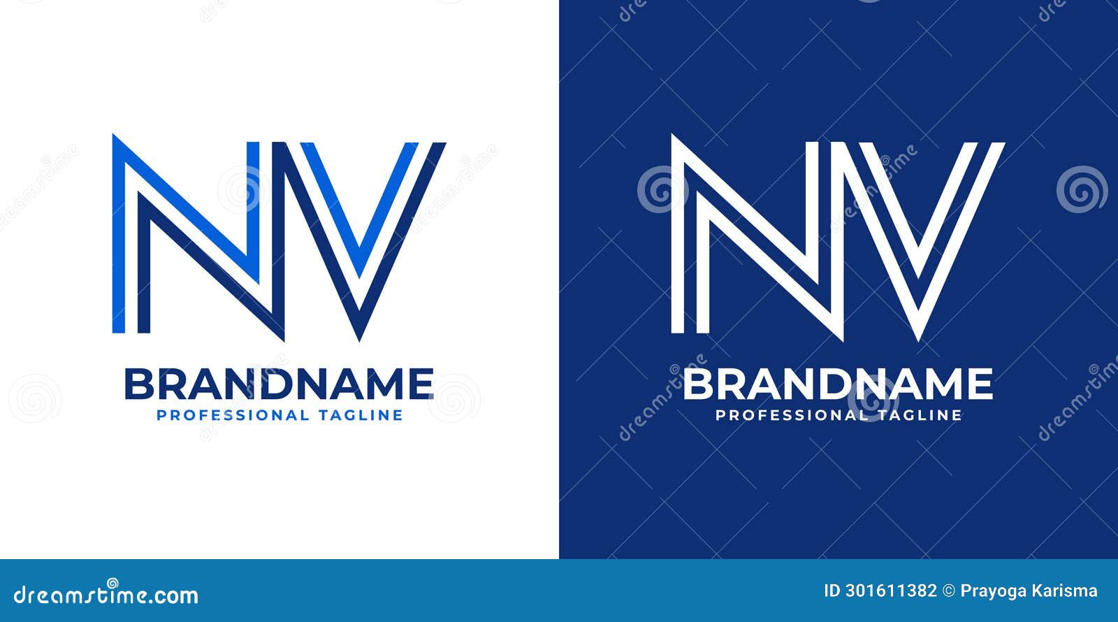 Letter NV Line Monogram Logo, Suitable for Business with NV or VN ...