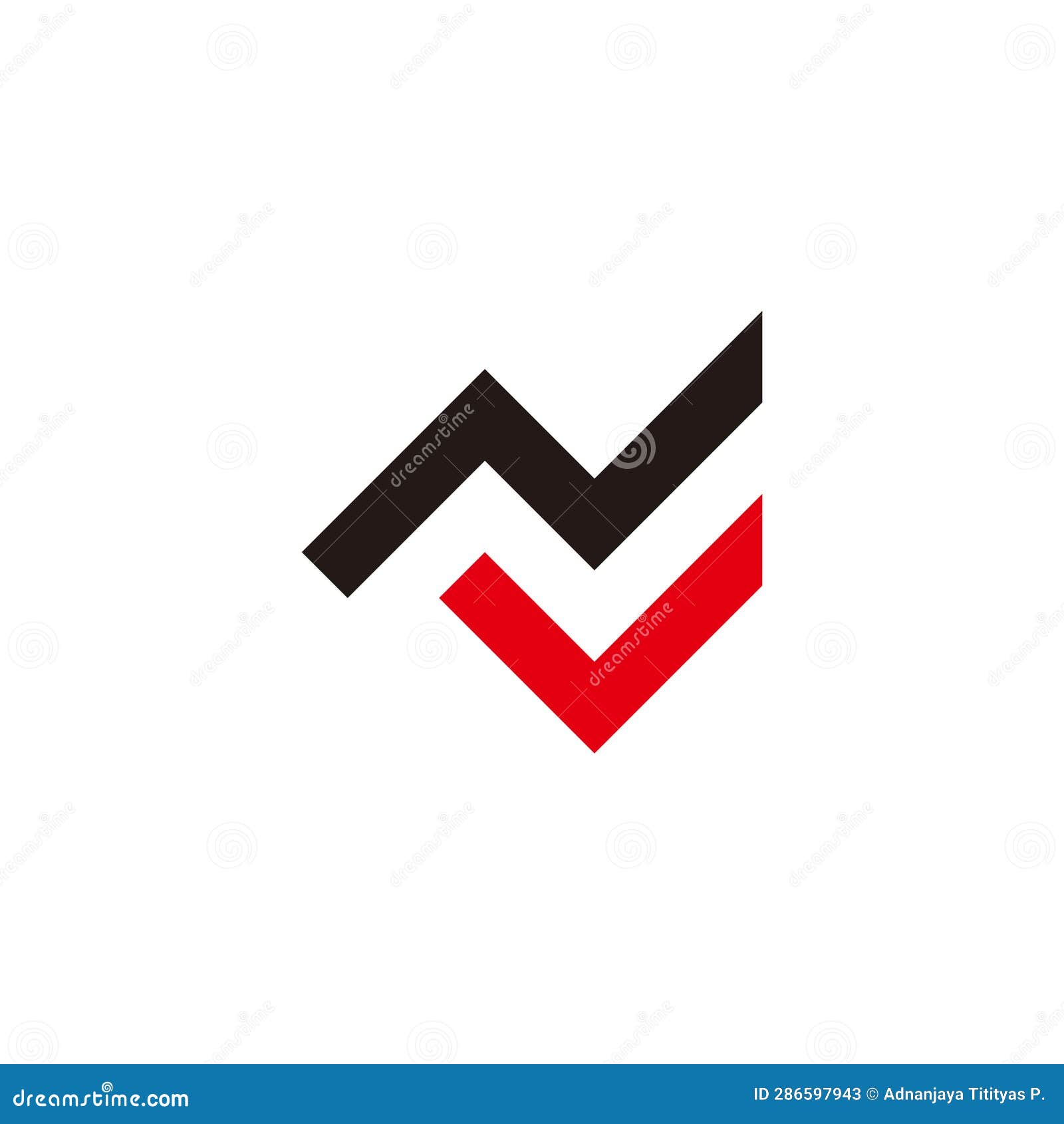 Letter Nv Simple Geometric Chart Logo Vector Stock Vector ...