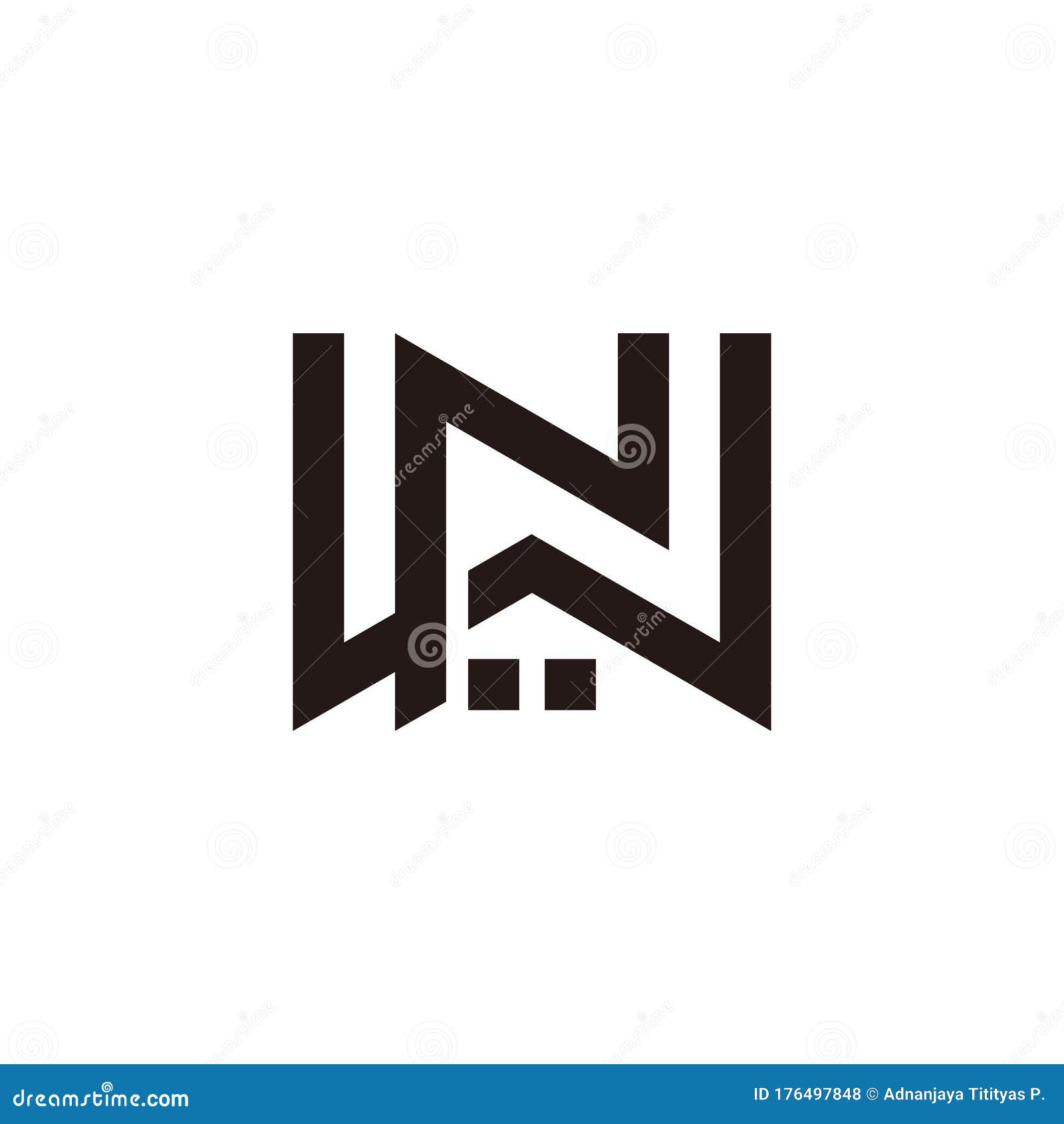 Letter Nw Home Shape Simple Geometric Line Logo Vector Stock Vector ...
