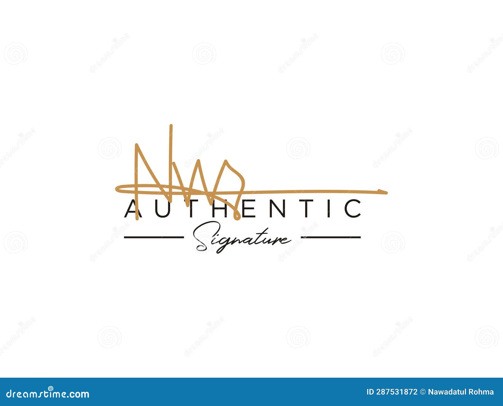 Letter NW Signature Logo Template Vector Stock Vector - Illustration of ...