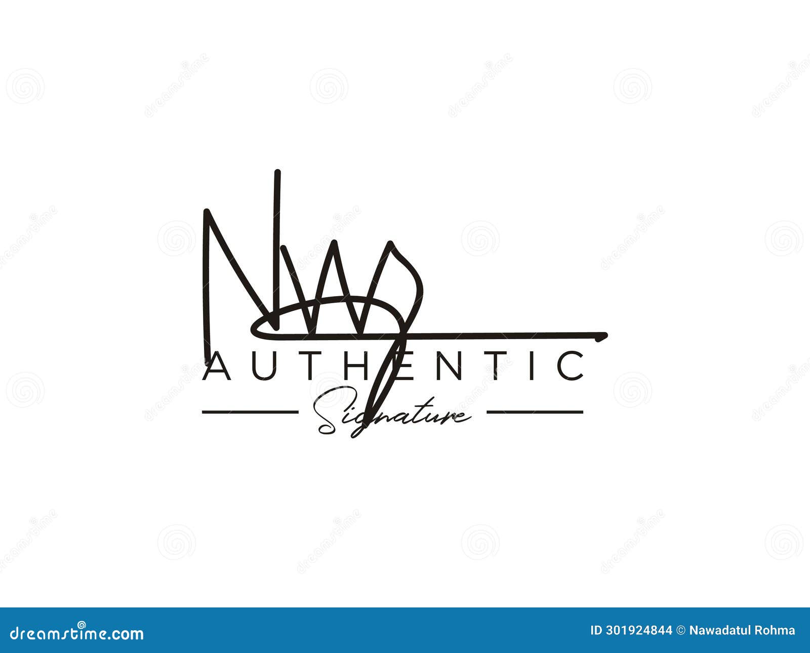 Letter NW Signature Logo Template Vector Stock Vector - Illustration of ...