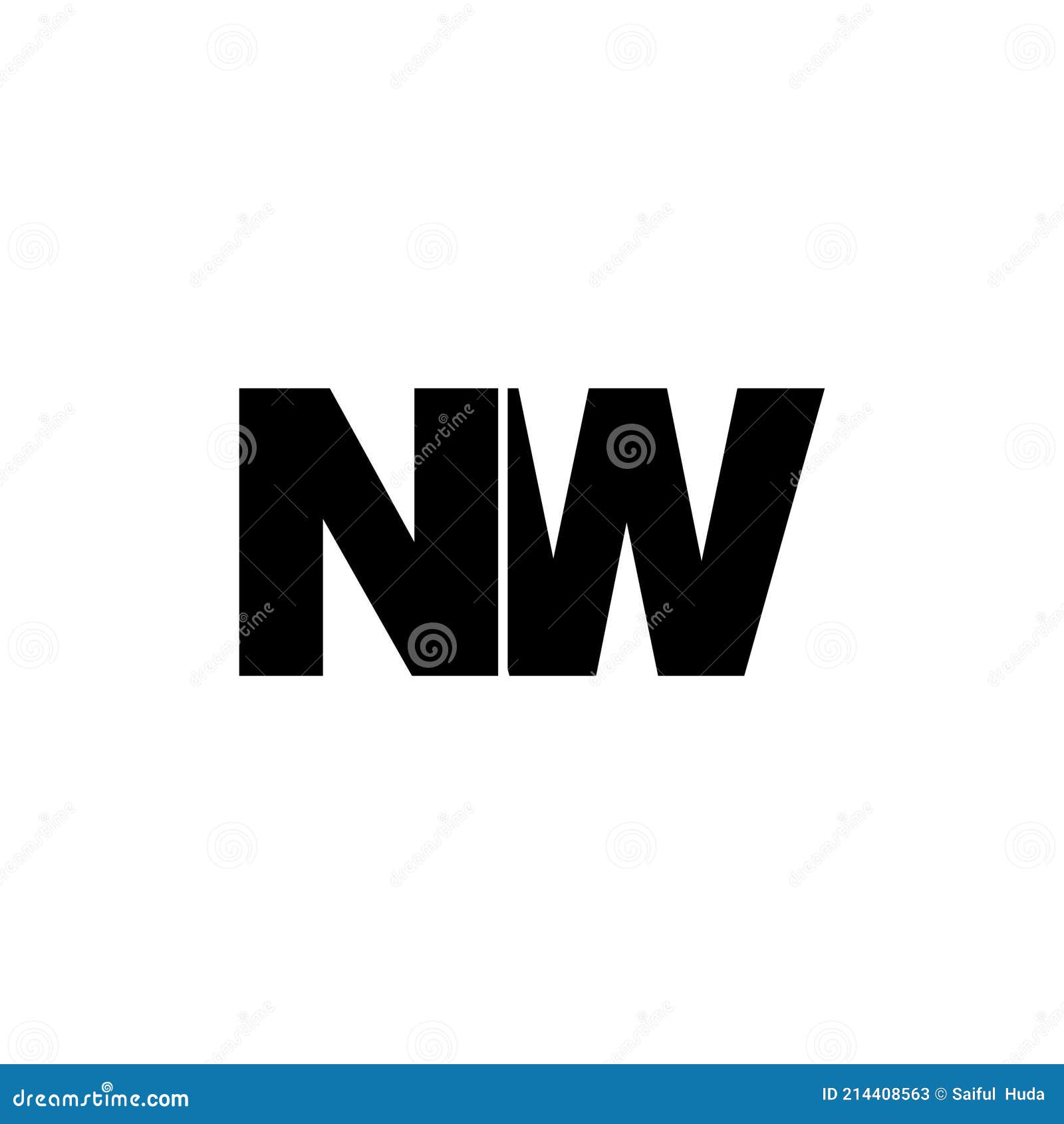 Letter NW Simple Monogram Logo Icon Design. Stock Vector - Illustration ...