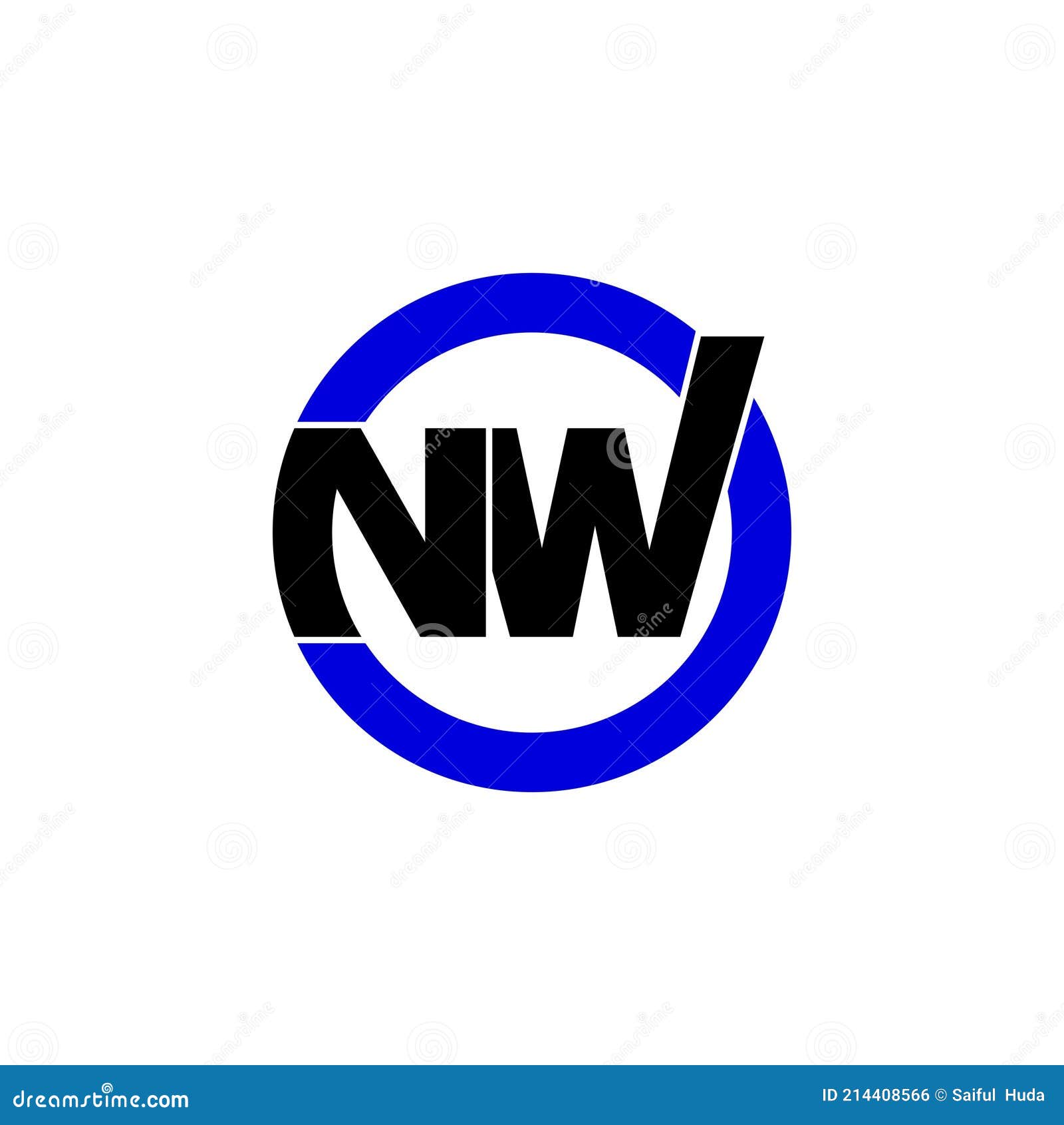 Letter NW Simple Monogram Logo Icon Design. Stock Vector - Illustration ...