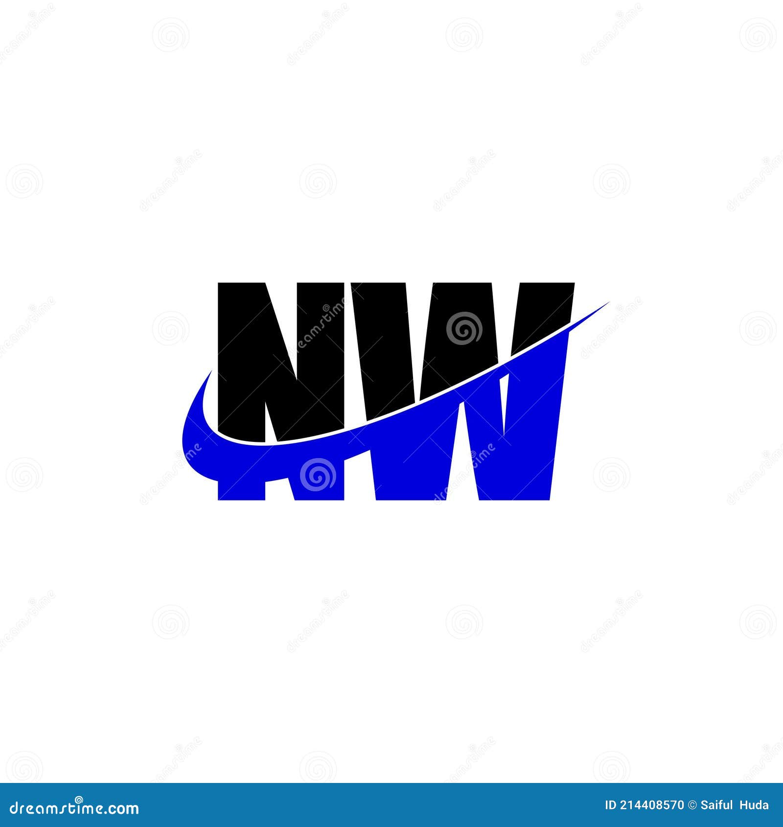 Letter NW Simple Monogram Logo Icon Design. Stock Vector - Illustration ...