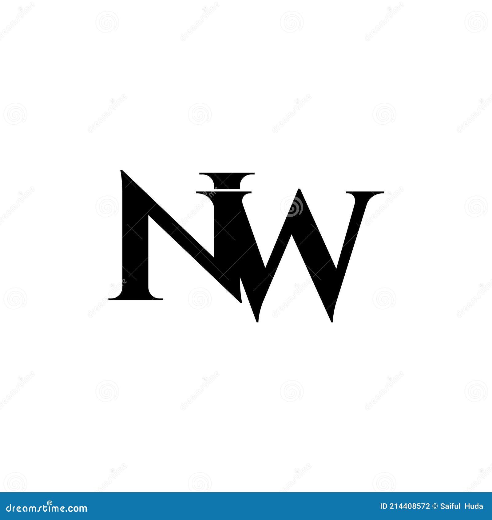 Letter NW Simple Monogram Logo Icon Design. Stock Vector - Illustration ...
