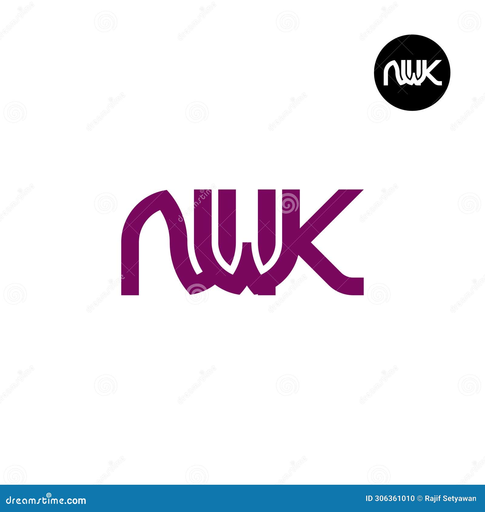Letter NWK Monogram Logo Design Stock Vector - Illustration of logotype ...