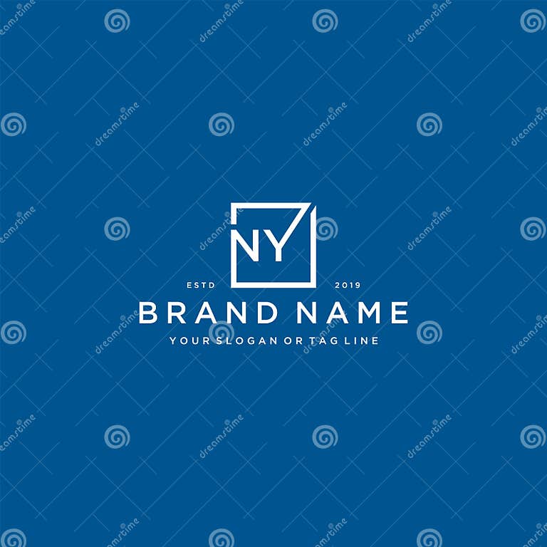Letter NY with a Square Design Vector Stock Vector - Illustration of ...