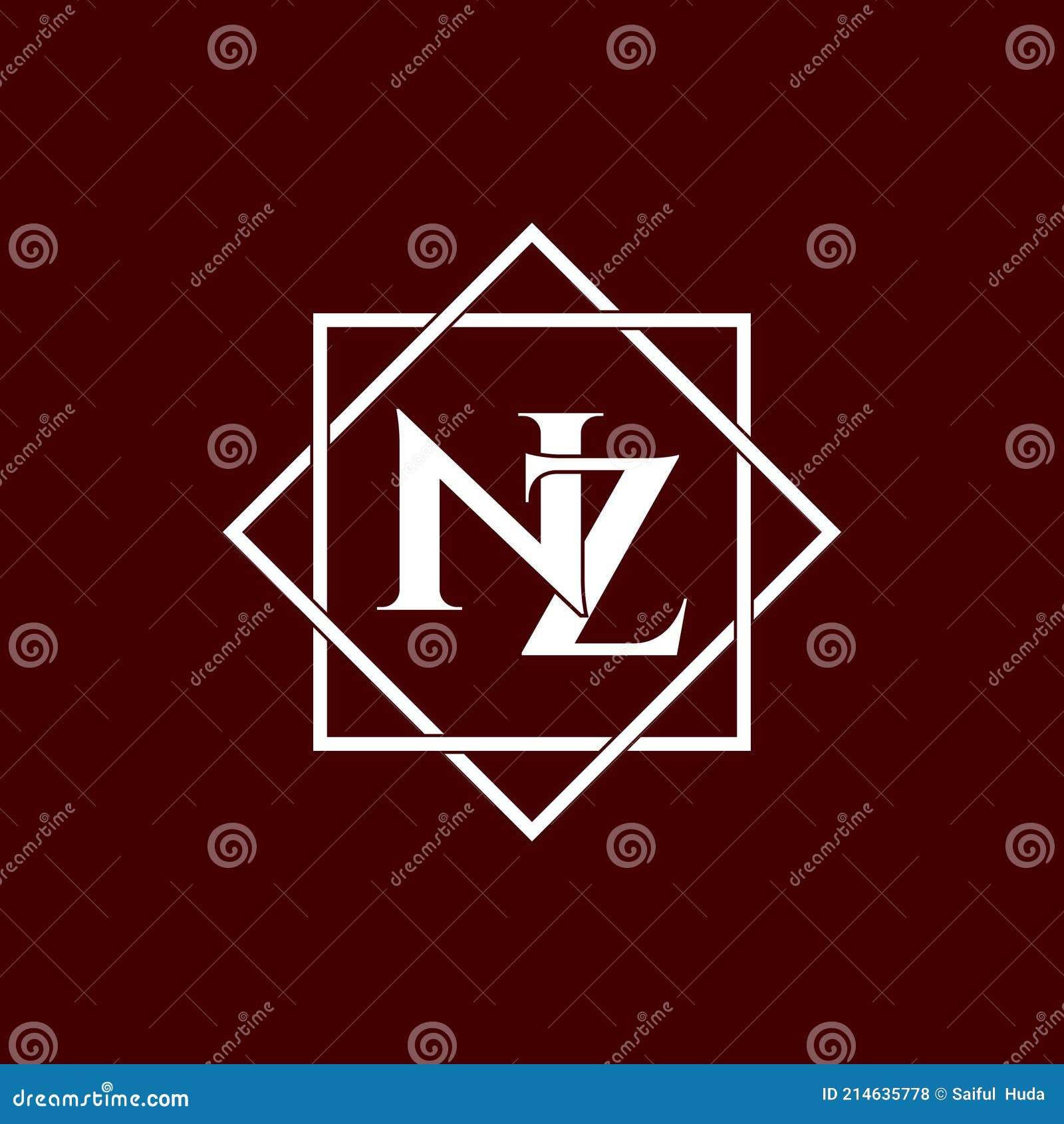 Letter NZ Simple Monogram Logo Icon Design. Stock Vector - Illustration ...