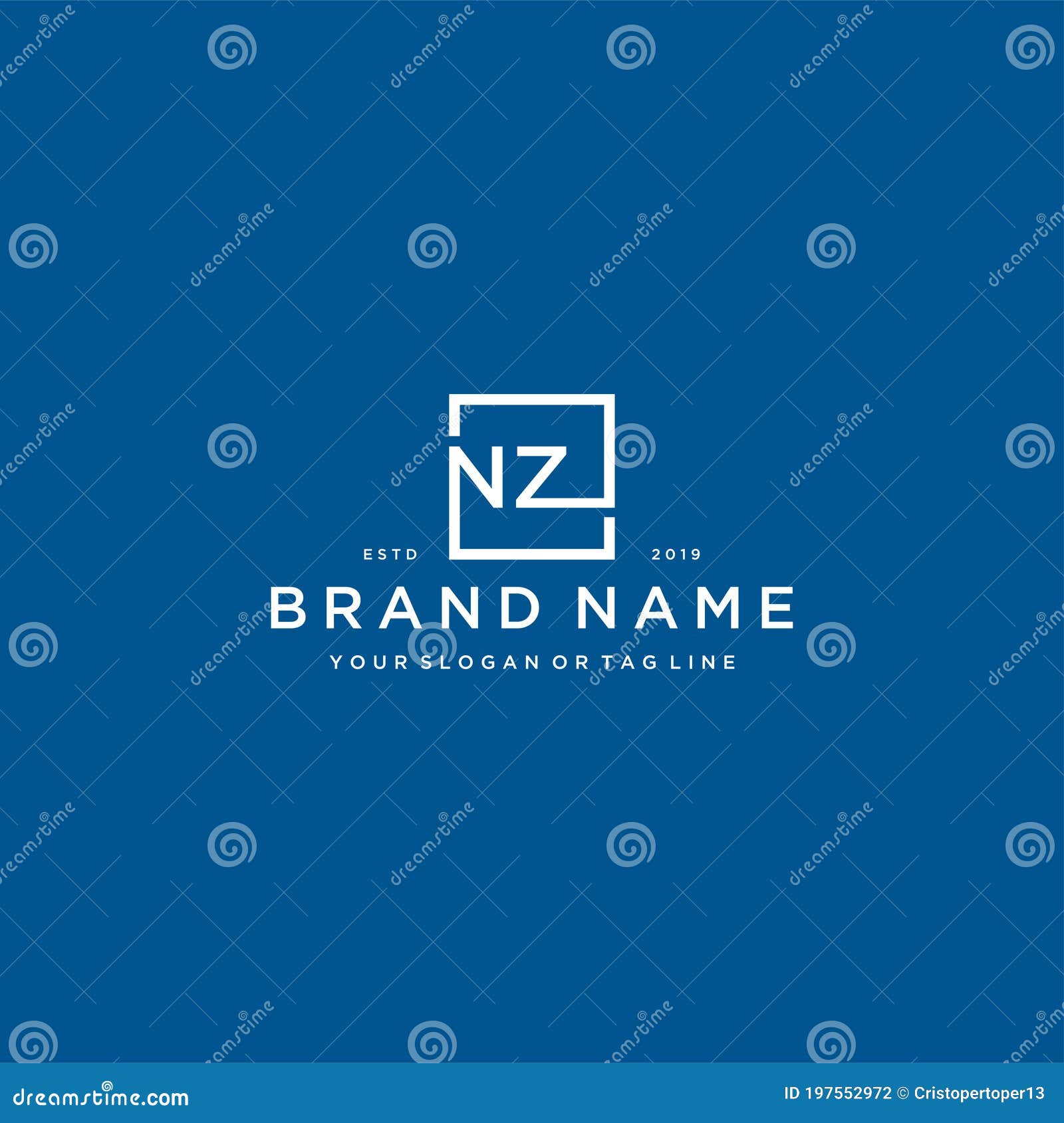 Letter NZ with a Square Design Vector Stock Vector - Illustration of ...