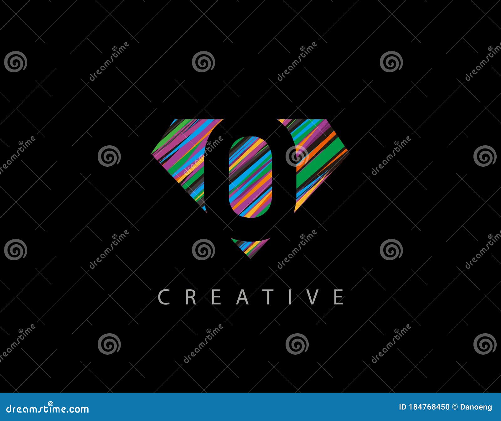 Letter O Abstract Diamond Logo. Creative O Letter Design with Colorful ...