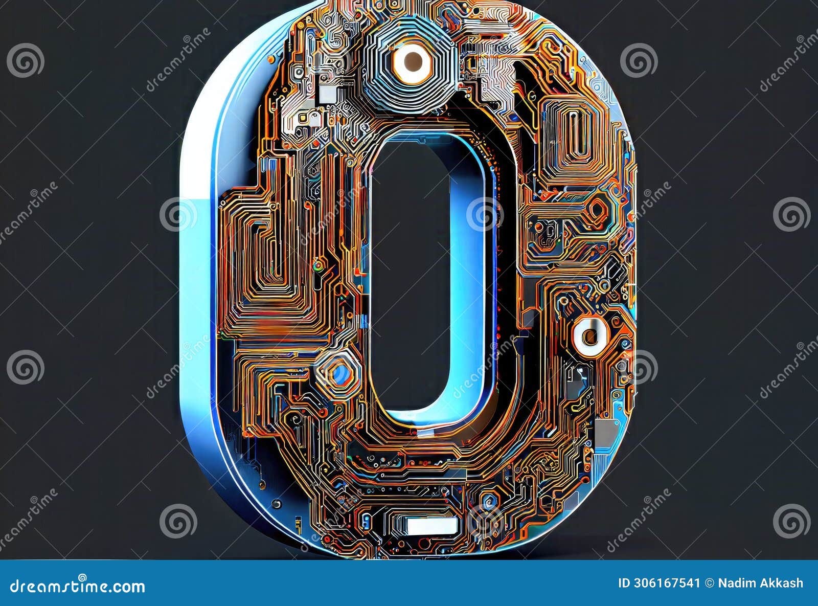 Letter O. Alphabet in Circuit Board Style. Digital Hi-tech Lette Stock ...