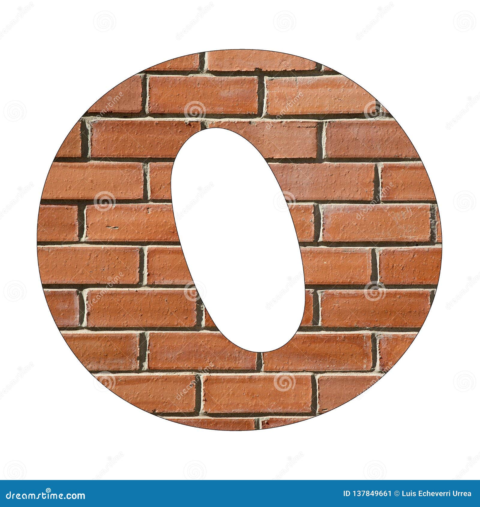 Letter O of the Alphabet - Red Brick Wall Background Stock Image ...