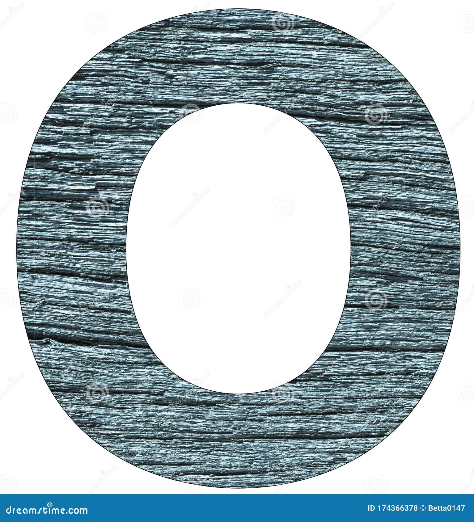 Letter O of the Alphabet, with Wood Texture in Blue Color Stock Photo ...