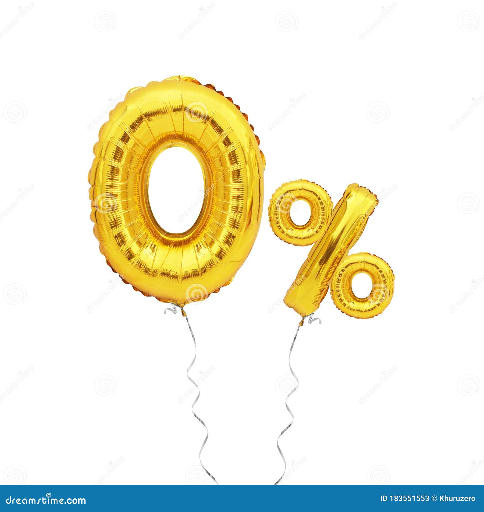 Balloon Percentage Sign Symbol 3D Golden Foil Realistic Alphabet Stock ...