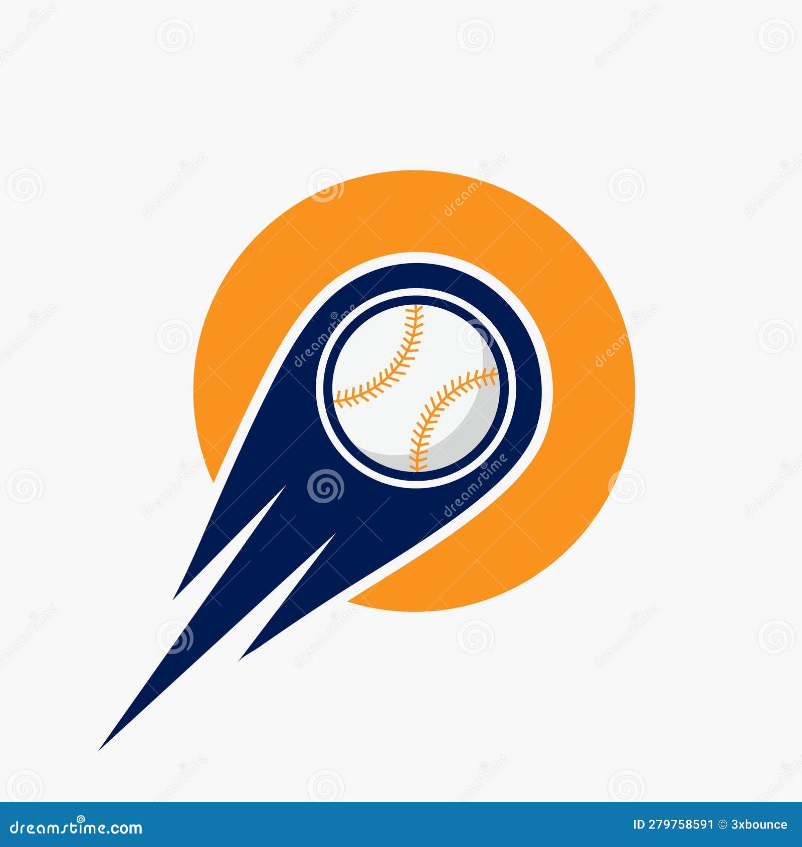 Letter O Baseball Logo Concept with Moving Baseball Icon Vector ...