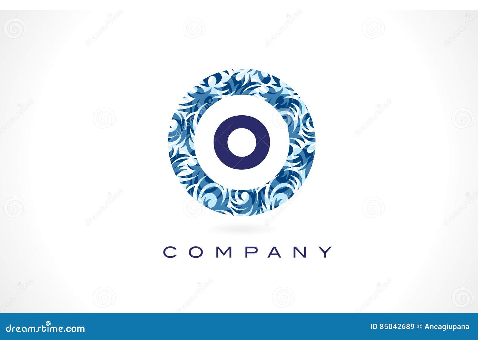 Letter O Blue Pattern Logo Design. Stock Vector - Illustration of ...