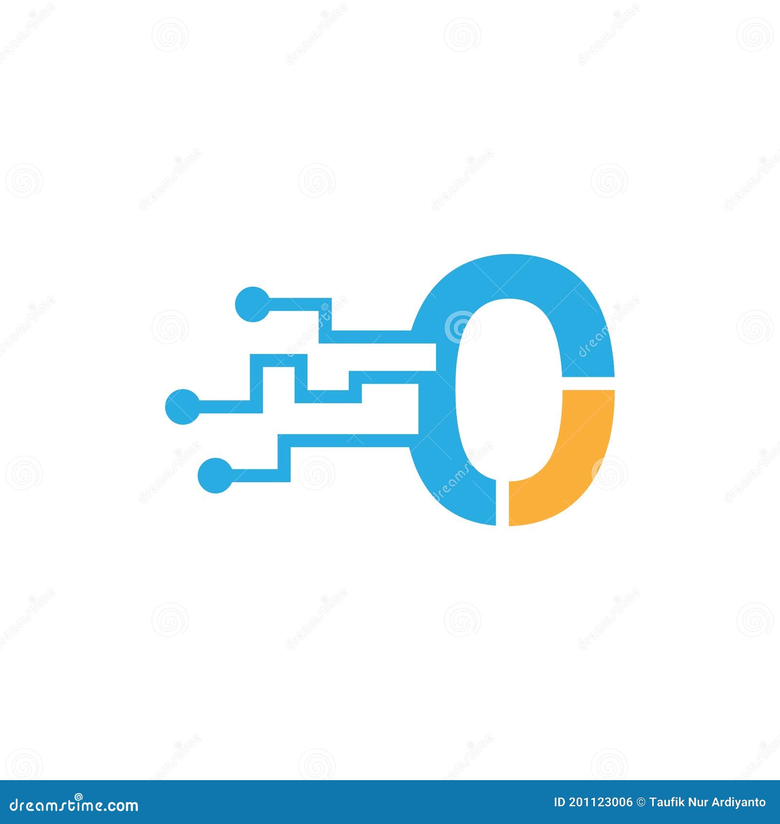 Letter O Circuit Technology Logo Icon Creative Design Stock Vector ...