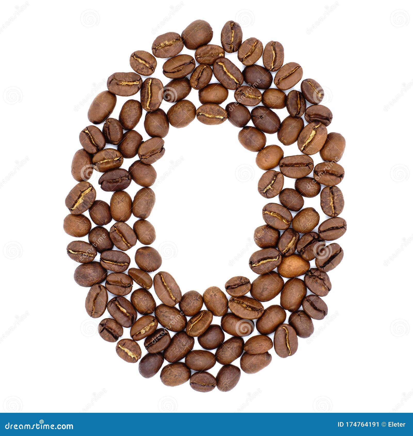 Letter O from Coffee Alphabet Isolated on White Stock Image - Image of ...