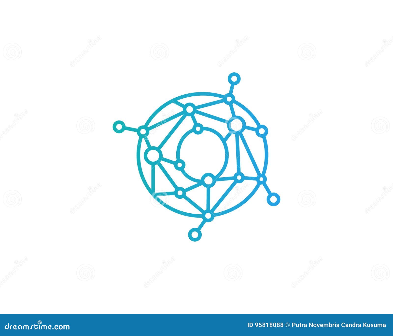Letter O Connect Dot Network Icon Logo Design Element Stock Vector ...