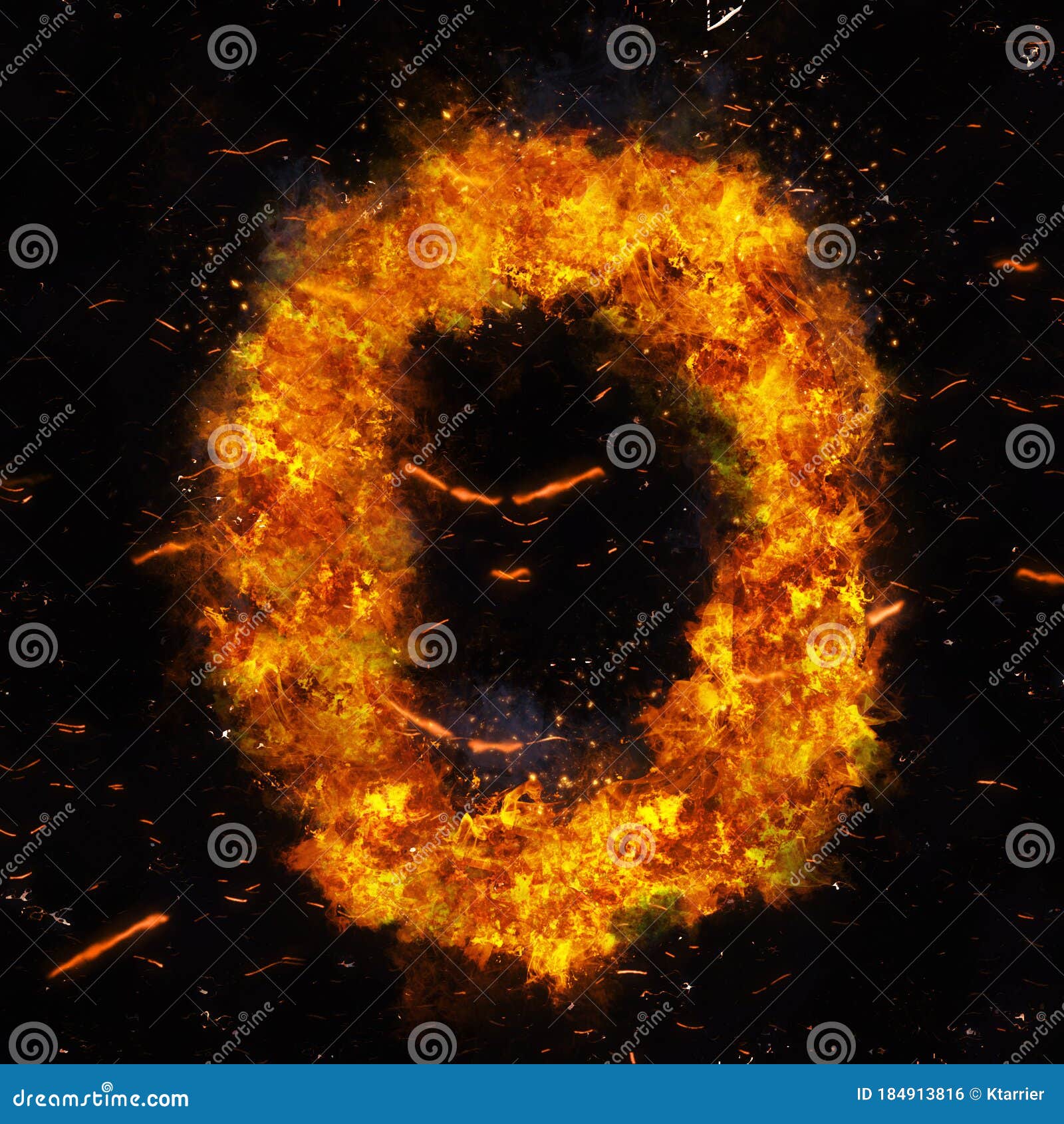 Letter O Flame Explosion Shape with Embers and Sparks Stock ...