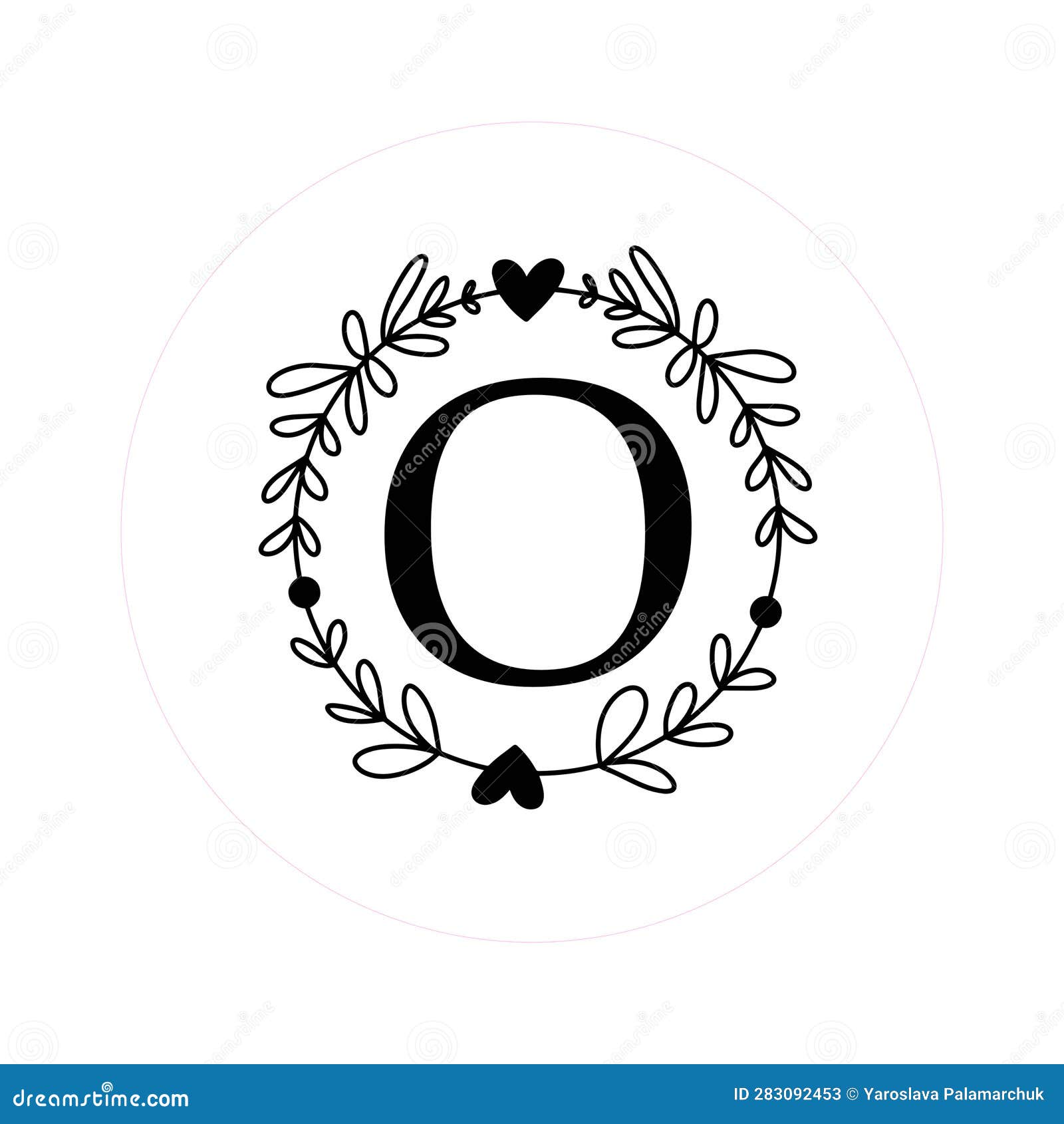 Letter "O" Initials with Round Floral Frames, Vector Monogram Logo ...