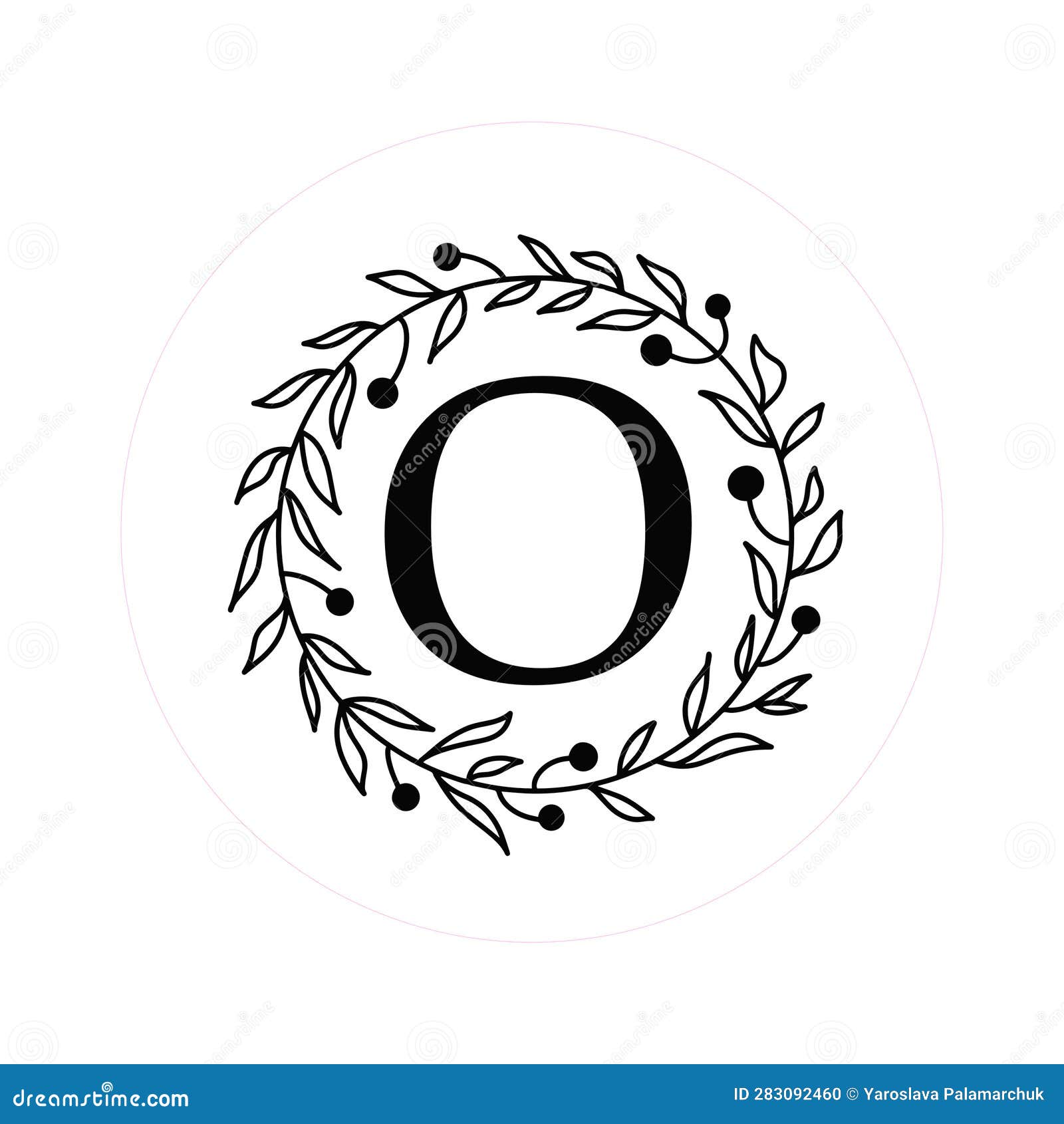 Letter "O" Initials with Round Floral Frames, Vector Monogram Logo ...